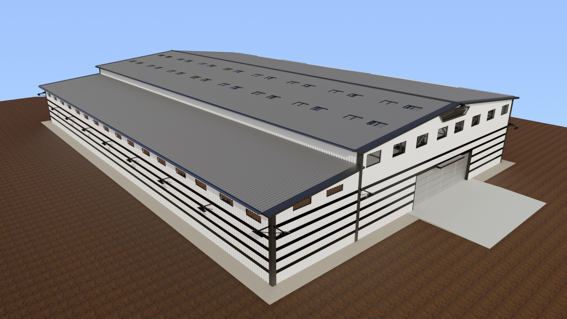 Industrial Hall Building Steel Structure 3D Model - TurboSquid 1591119