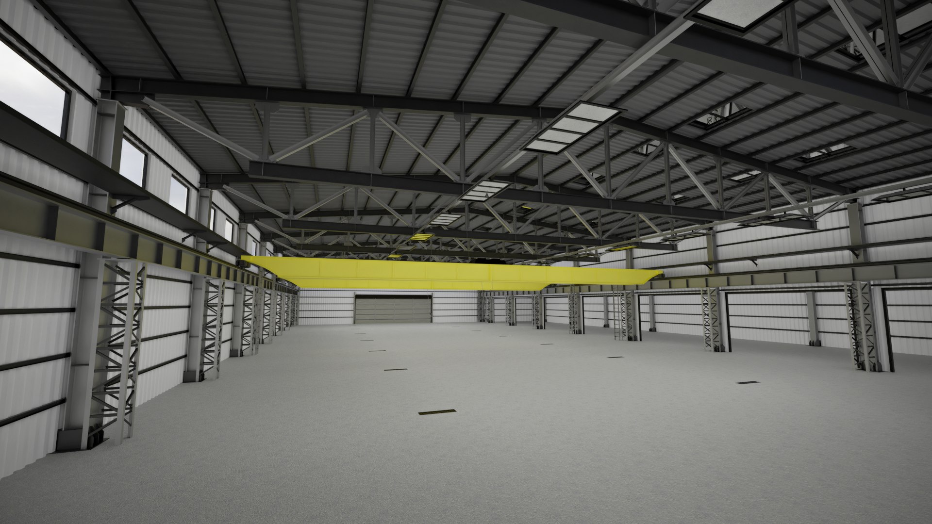 Industrial Hall Building Steel Structure 3D Model - TurboSquid 1591119