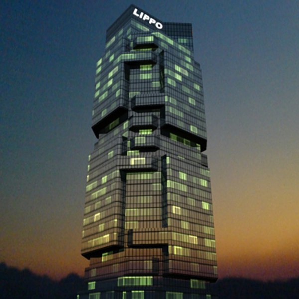 3d model lippo centre night
