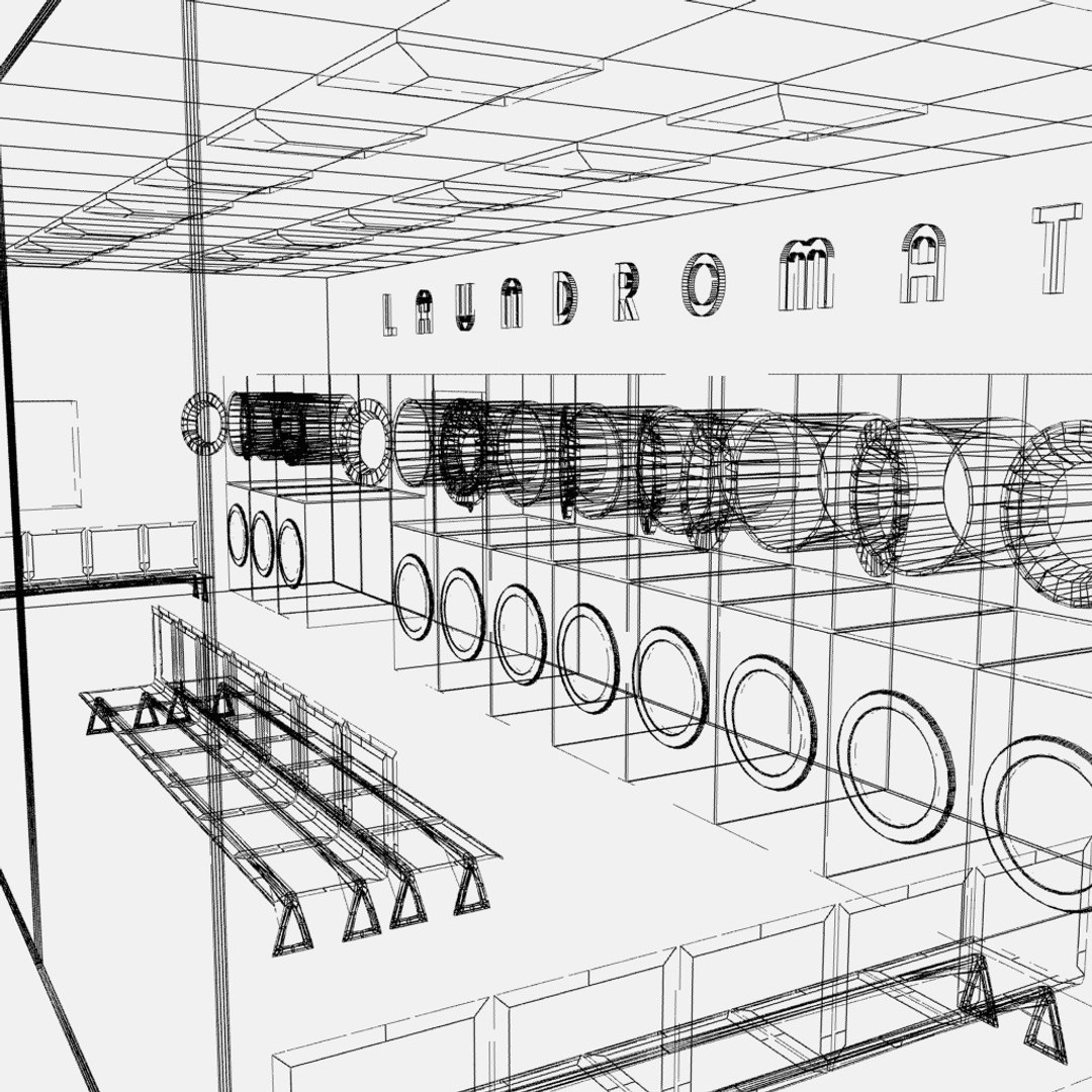 3D Laundromat Model - TurboSquid 1537043