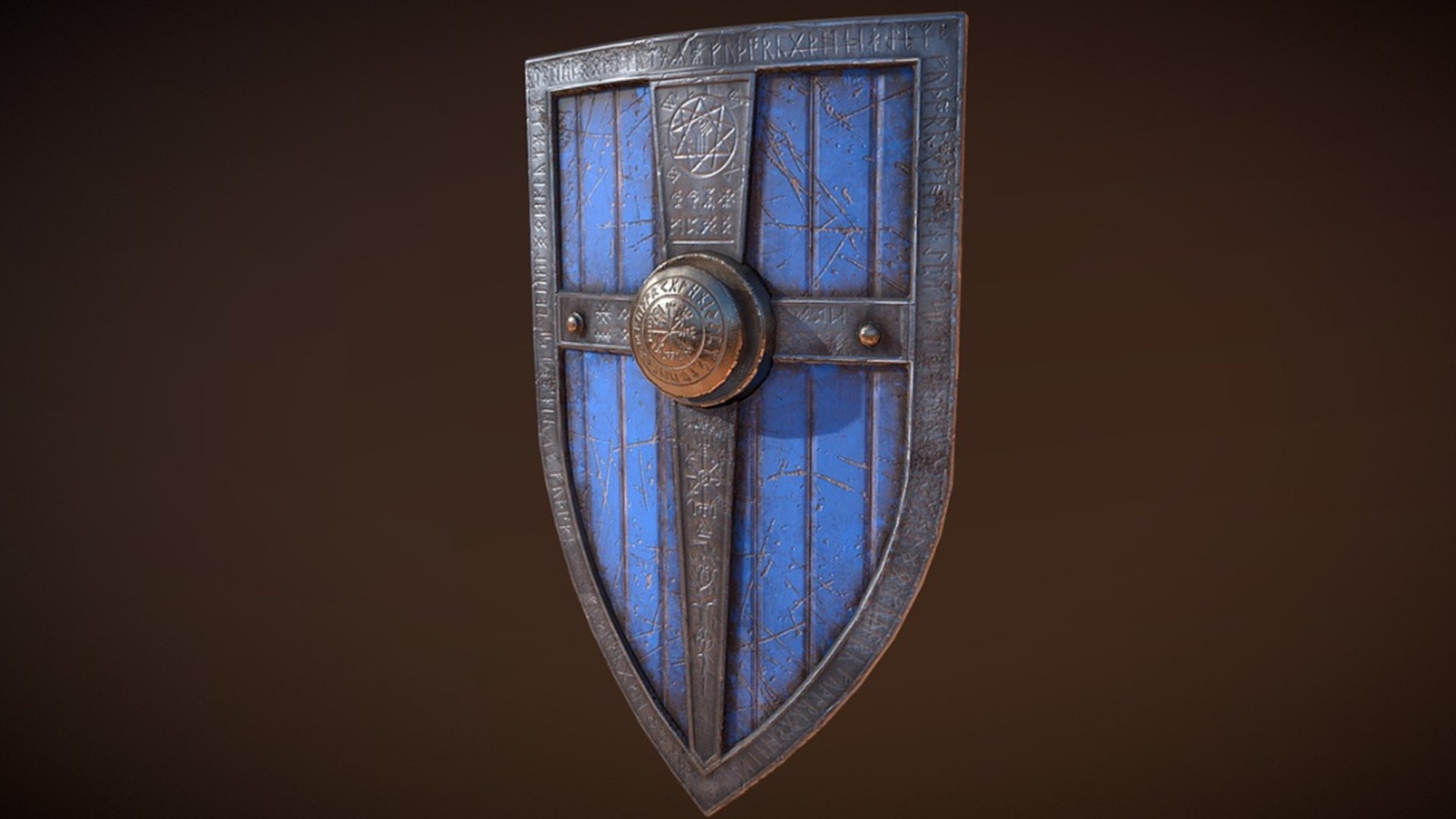 Viking Old Shield With Runes 3D Model - TurboSquid 2431743