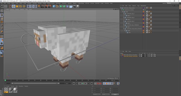 modelo 3d Minecraft Sheep aparejado para Cinema 4D - TurboSquid 1538837