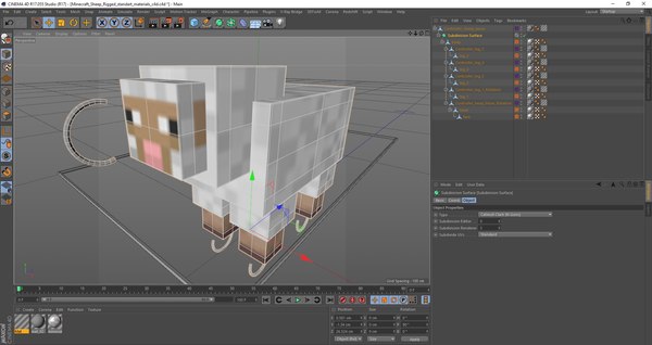 modelo 3d Minecraft Sheep aparejado para Cinema 4D - TurboSquid 1538837
