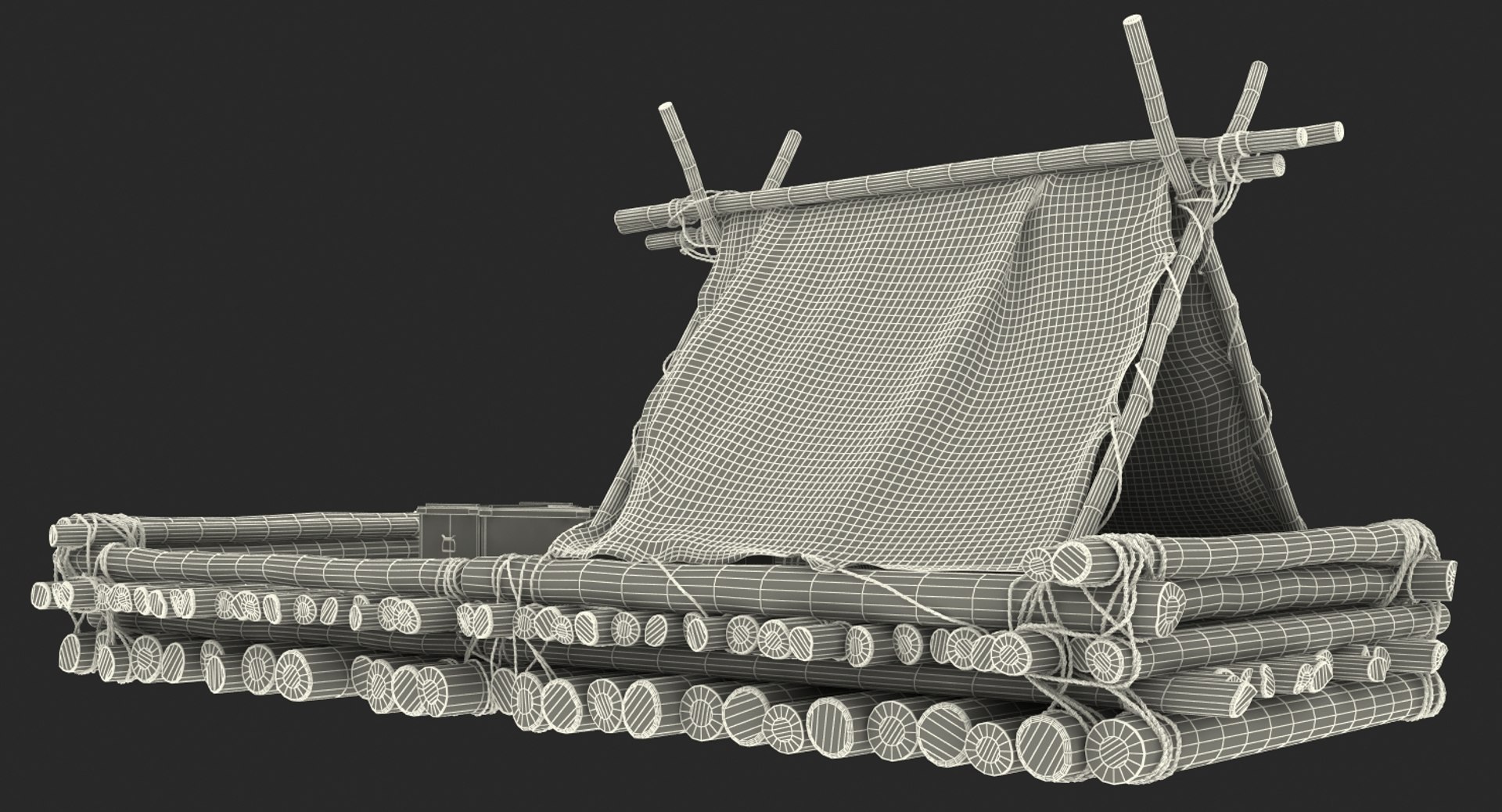 3D model timber raft - TurboSquid 1394397
