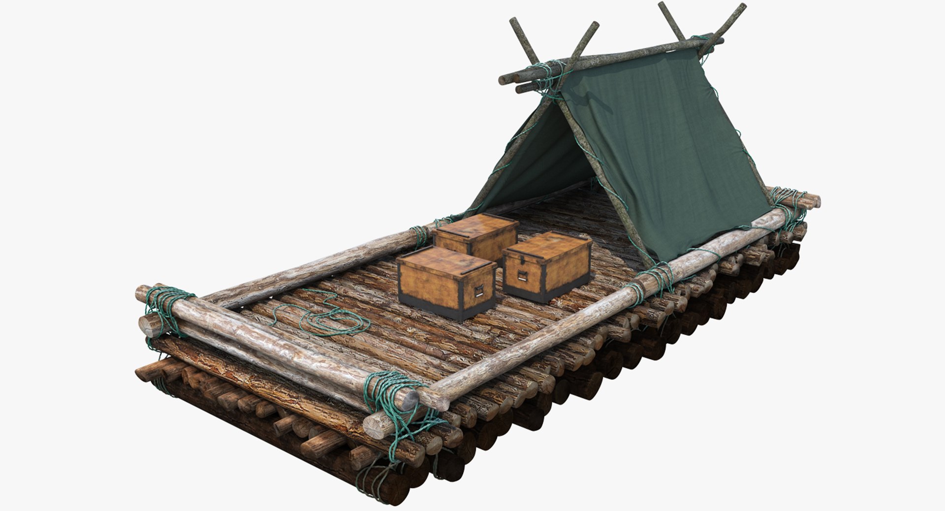 3D model timber raft - TurboSquid 1394397