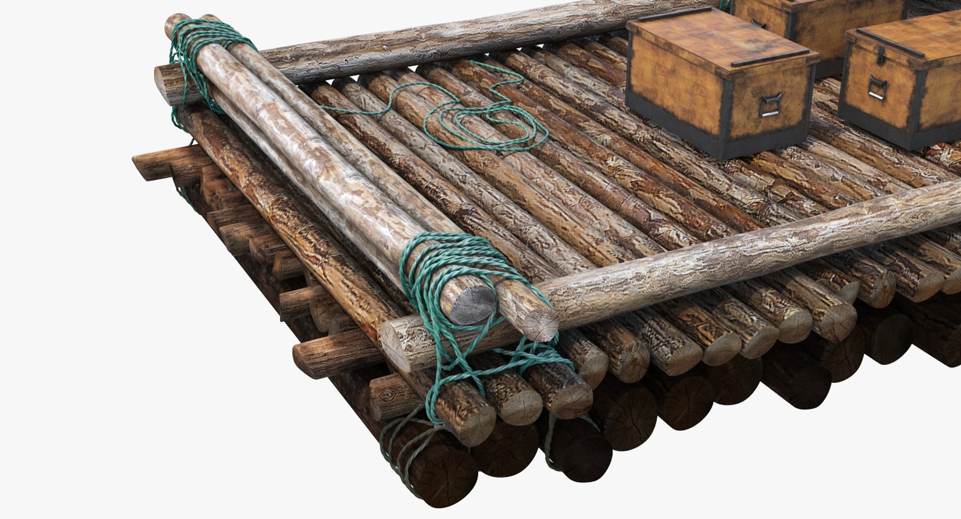 3D model timber raft - TurboSquid 1394397
