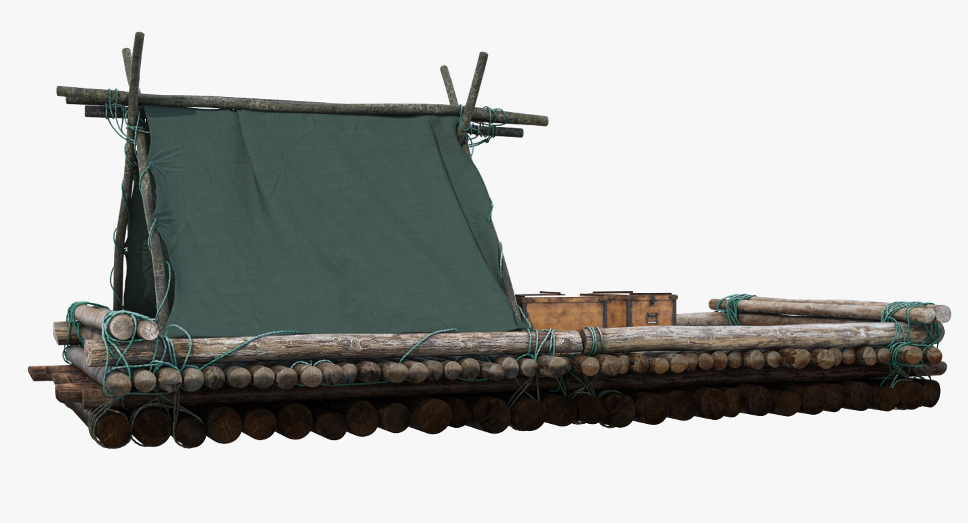 3D model timber raft - TurboSquid 1394397
