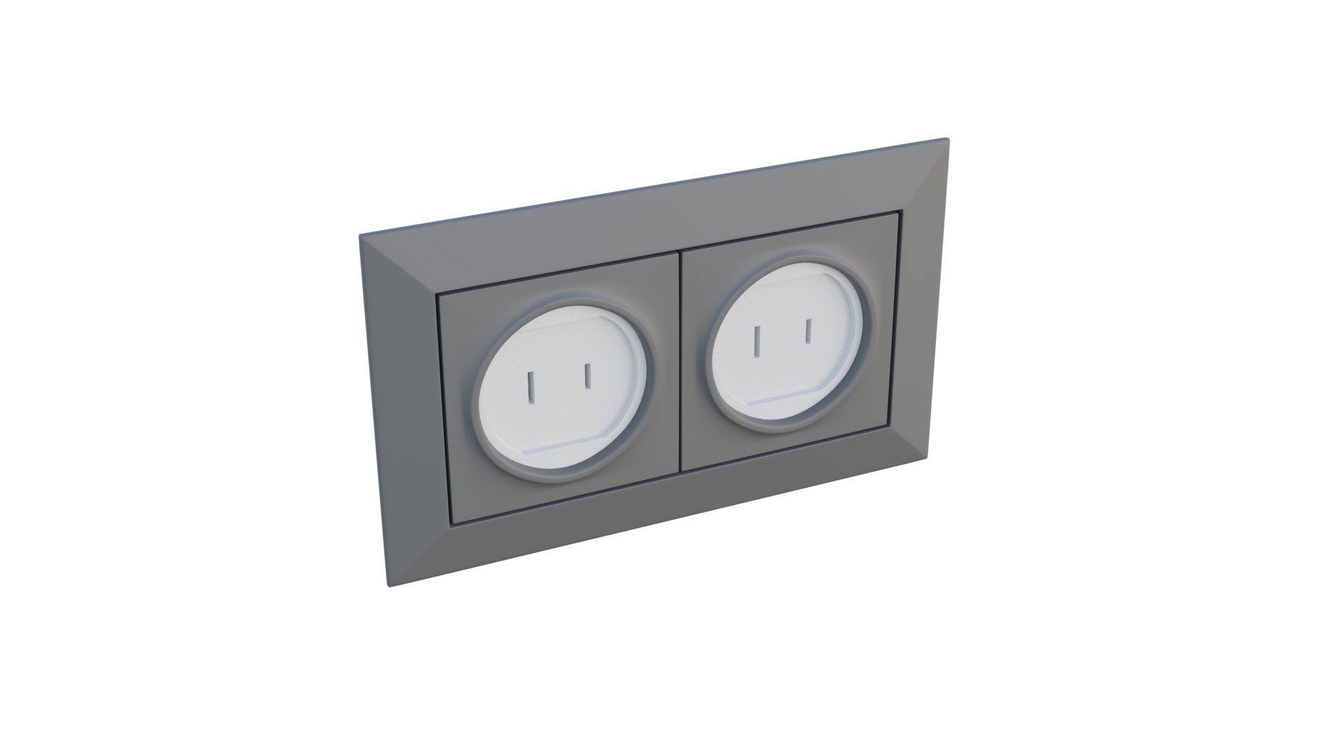 3D Double Socket Type A Model - TurboSquid 2189496