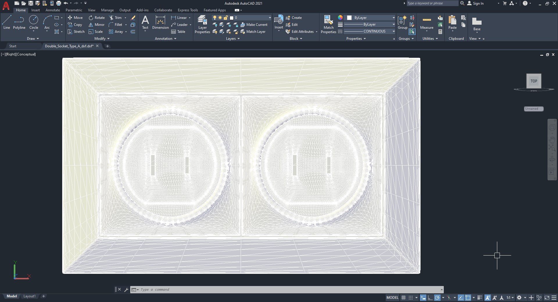 3D Double Socket Type A Model - TurboSquid 2189496