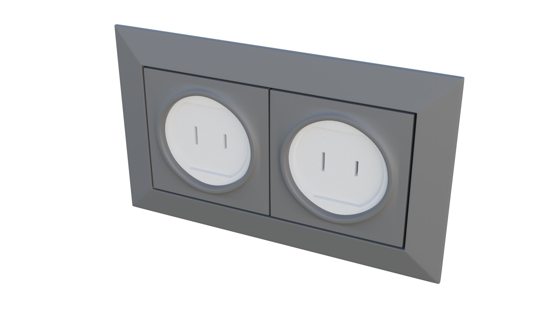 3D Double Socket Type A Model - TurboSquid 2189496