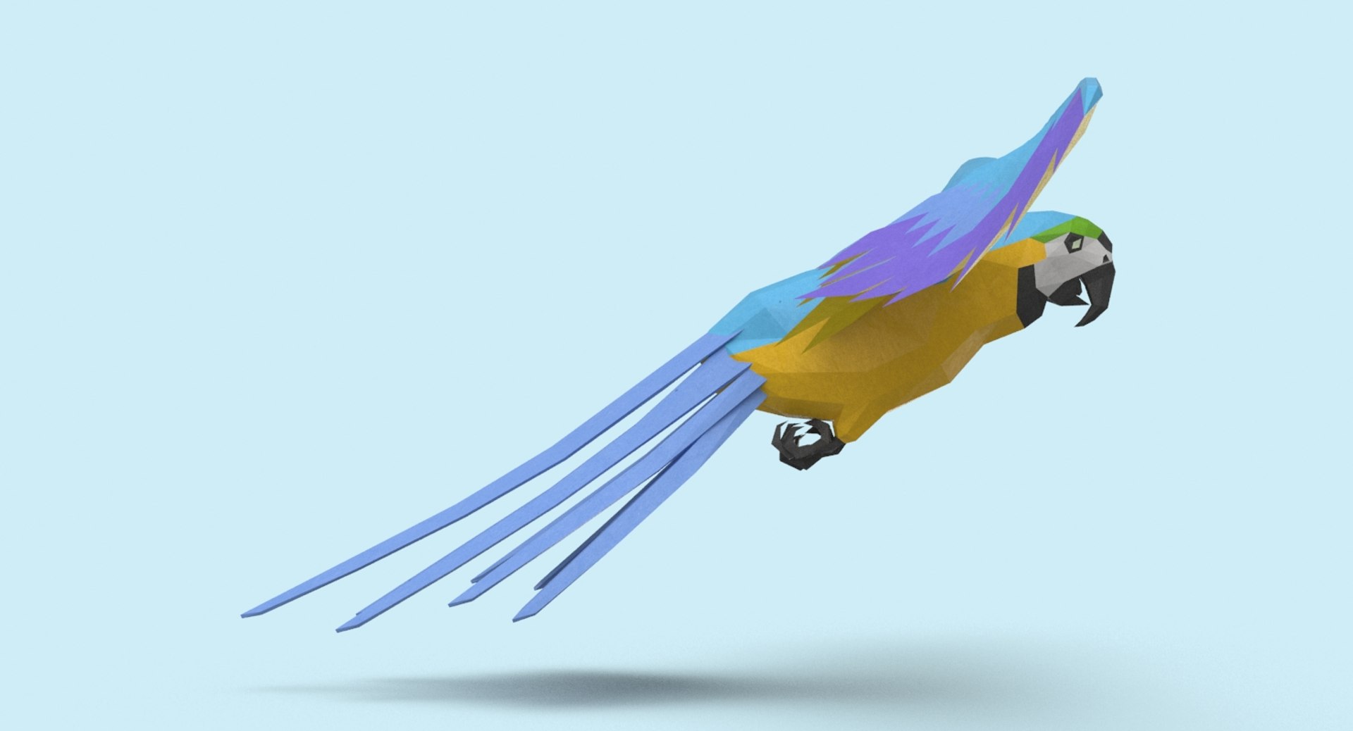 3D Model Parrot----blue-flying - TurboSquid 1237954