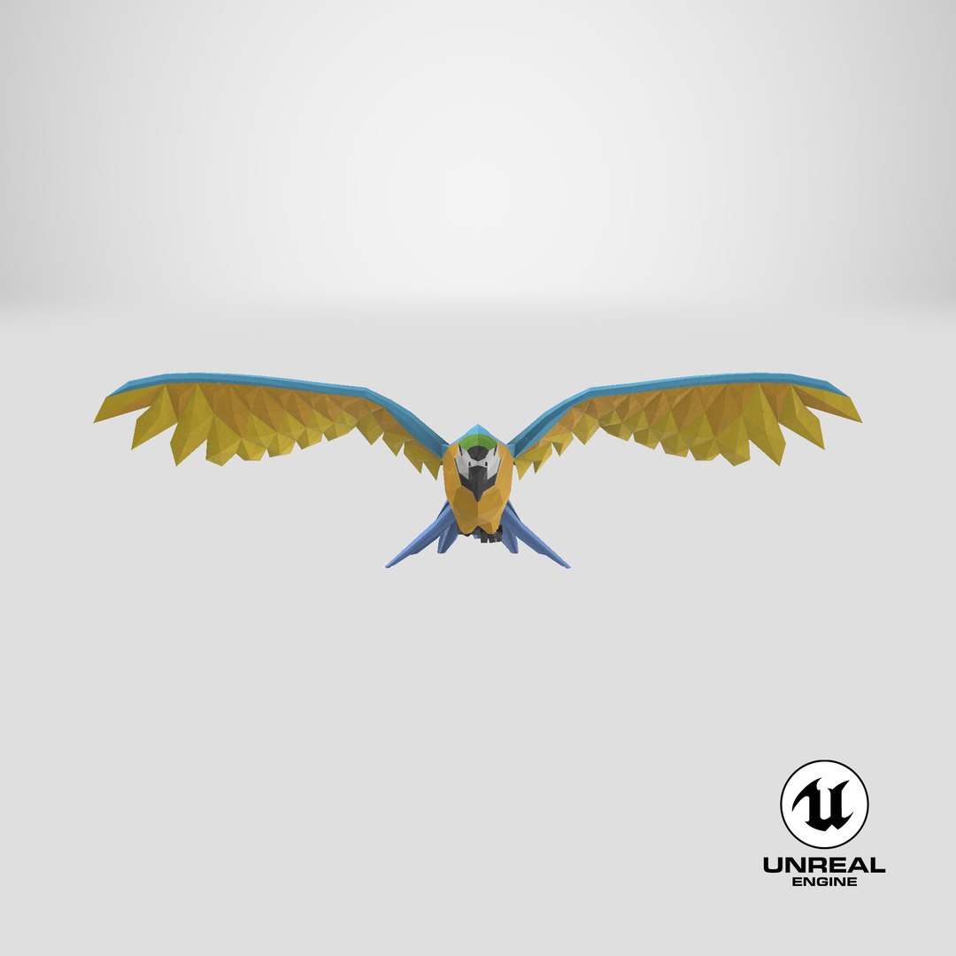 3D model parrot----blue-flying - TurboSquid 1237954