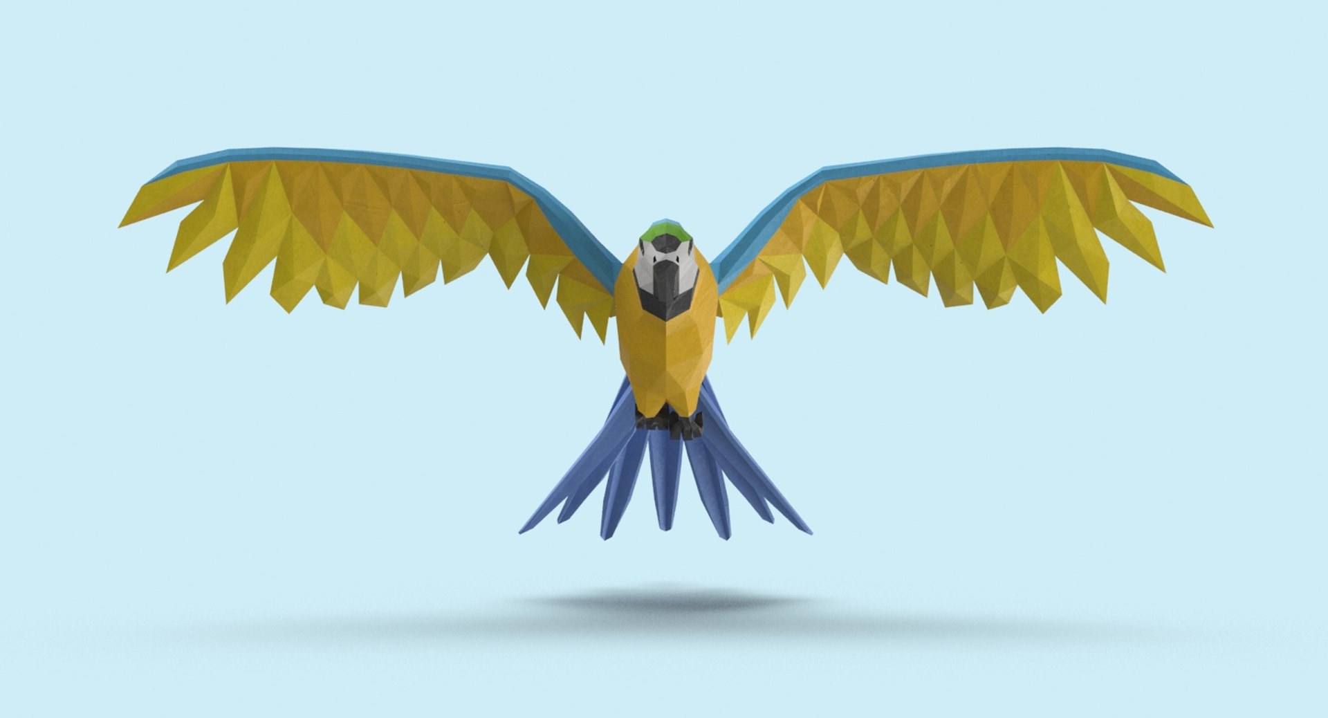 3D Model Parrot----blue-flying - TurboSquid 1237954