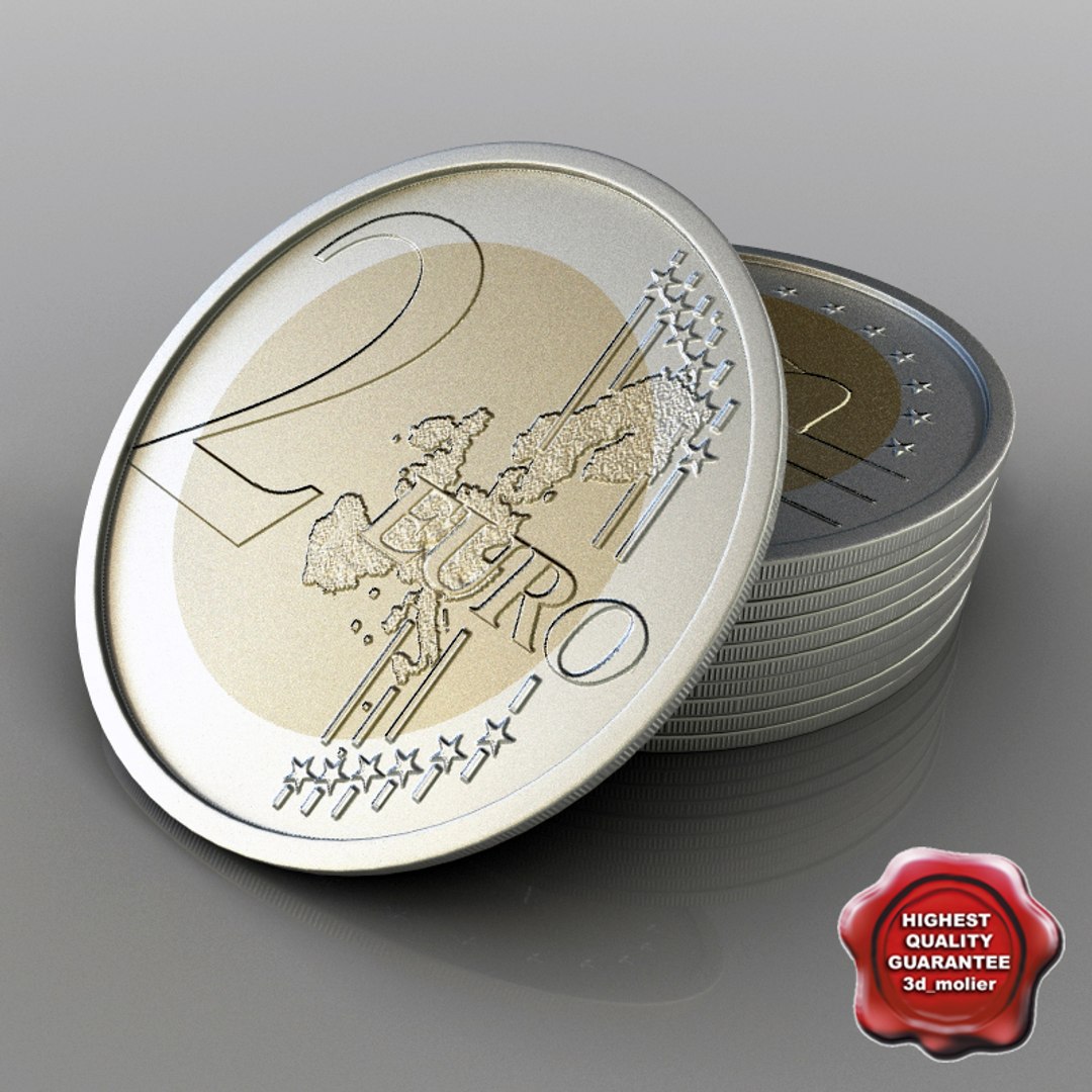 euro coins obj