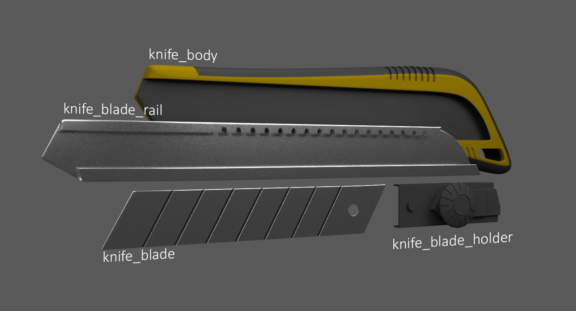 Cutter Knife Blade Model - TurboSquid 1440225