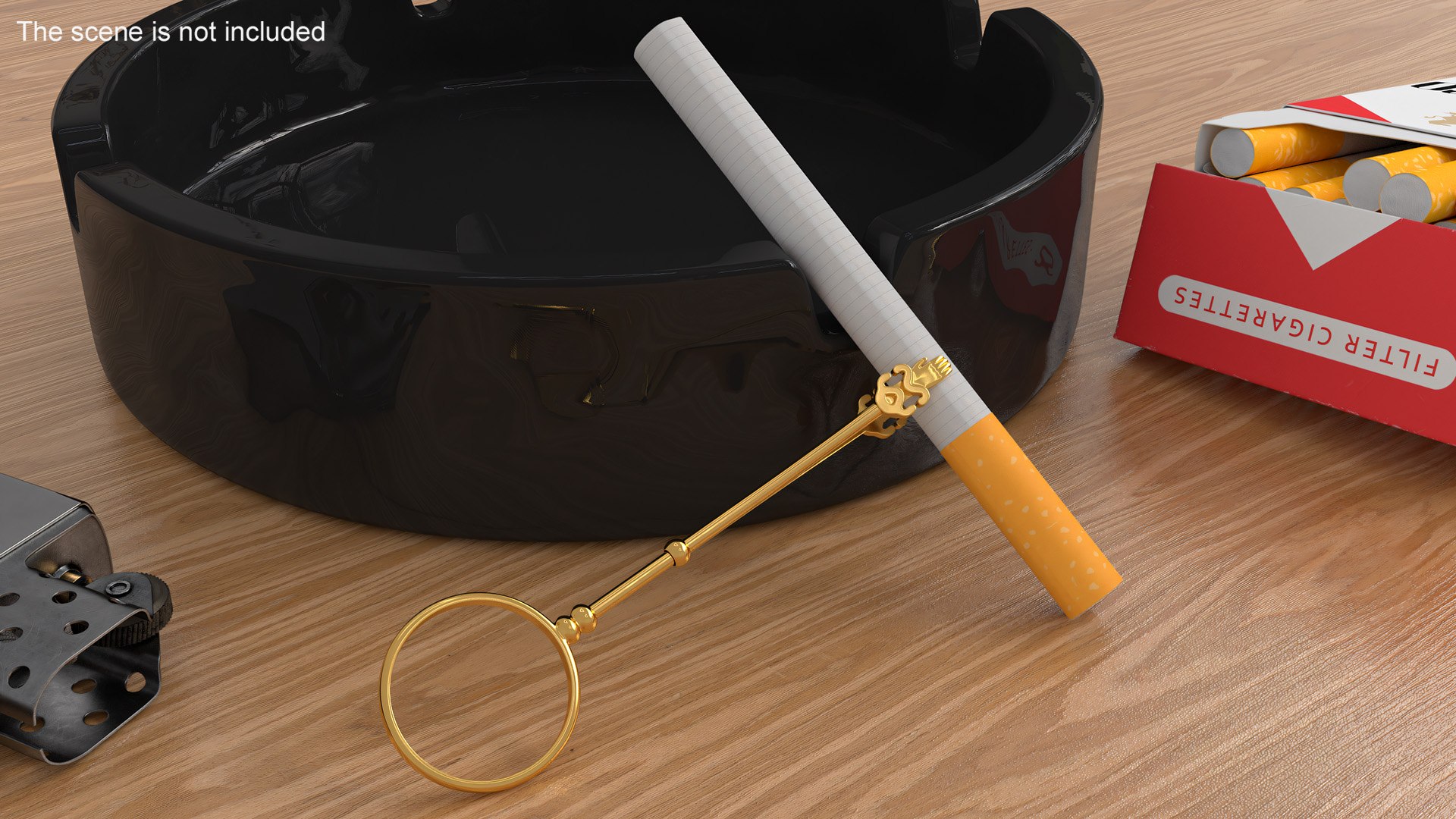 3D Gold Smoker Cigarette Holder Ring Model - TurboSquid 2220185