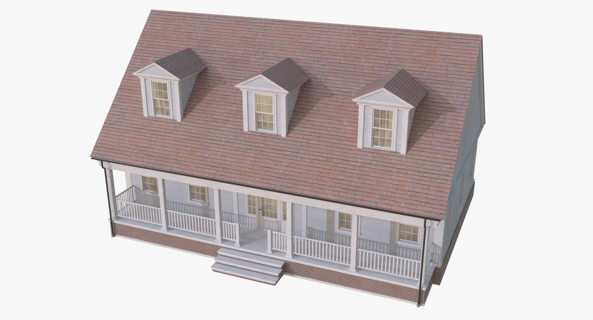 Colonial House 3D Model - TurboSquid 1192575