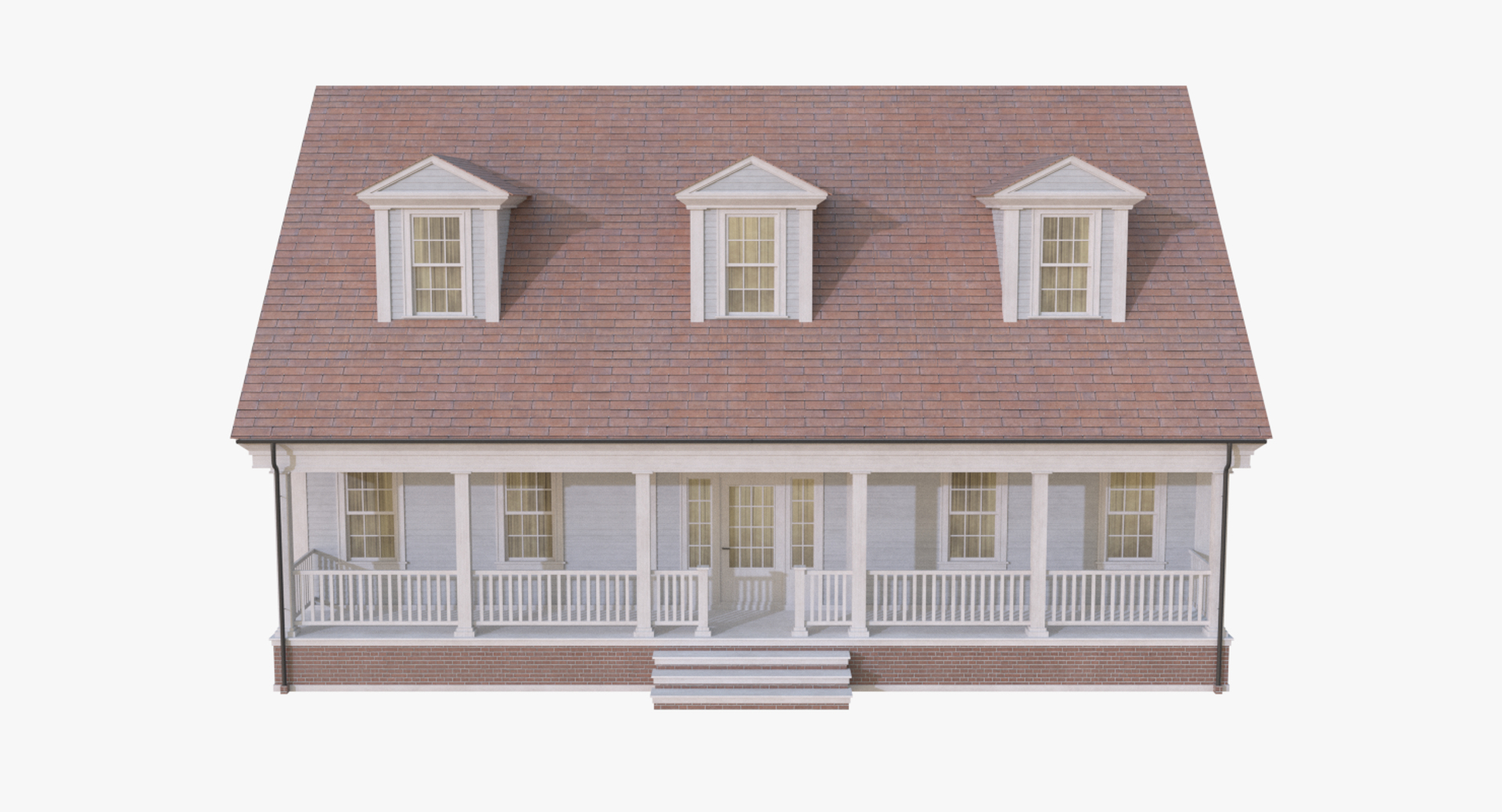 Colonial House 3D Model - TurboSquid 1192575