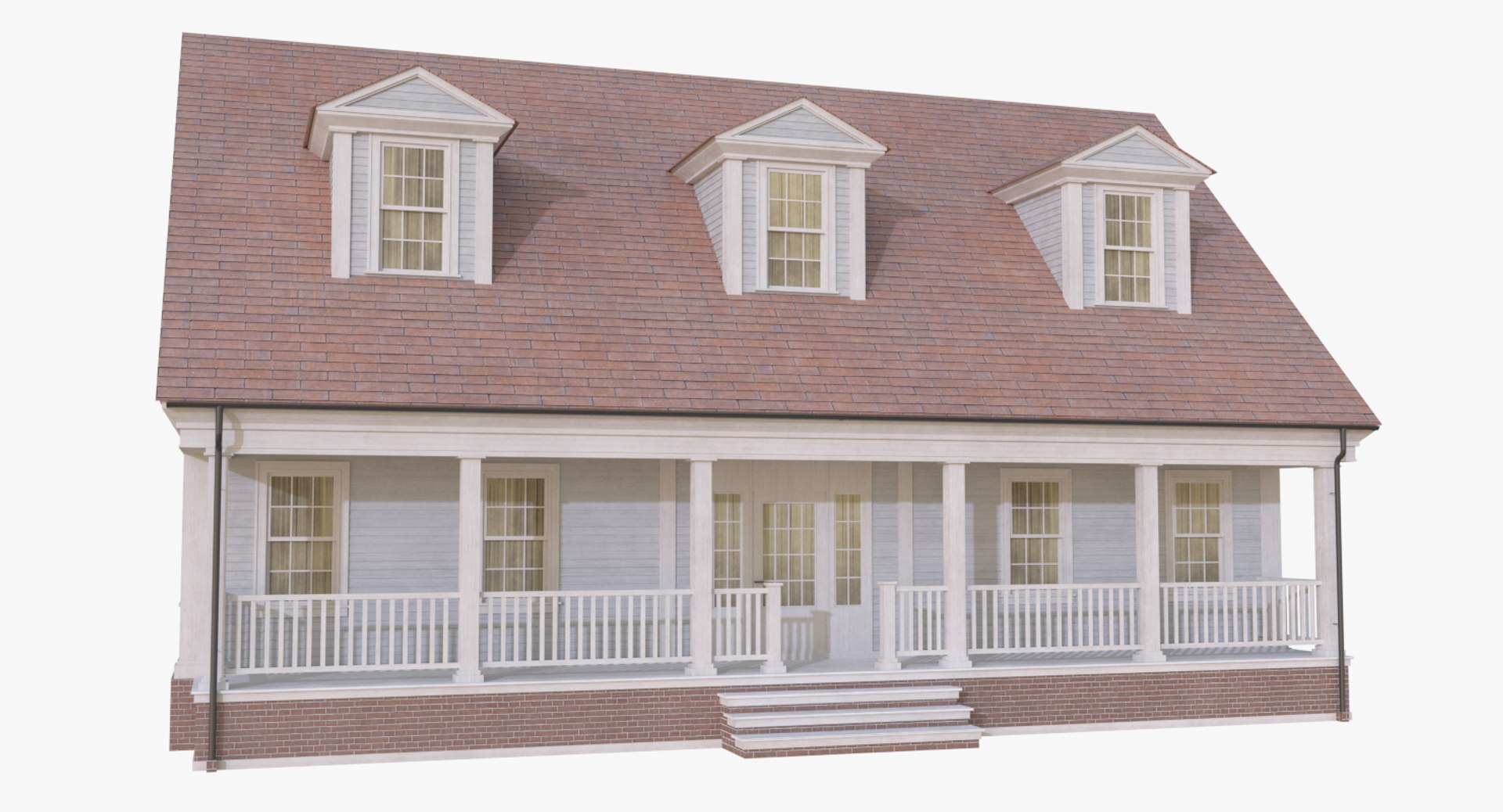Colonial House 3D Model - TurboSquid 1192575