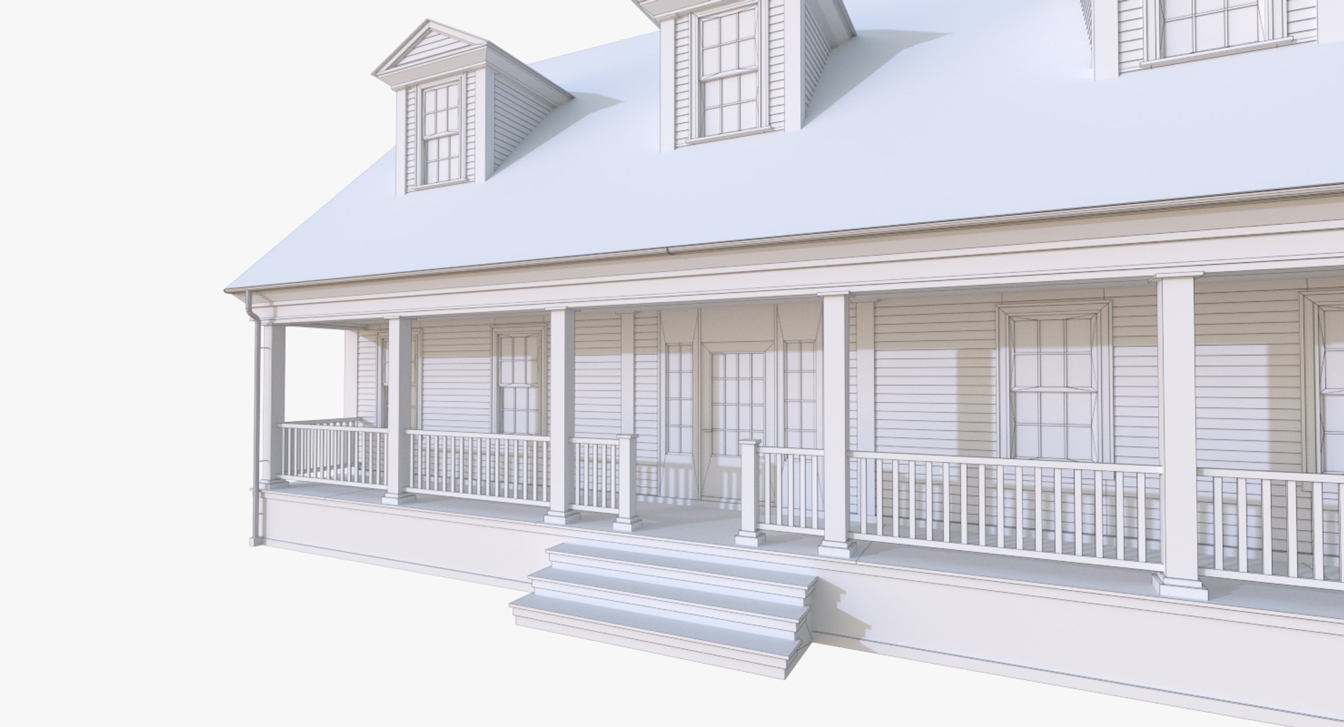 Colonial House 3D Model - TurboSquid 1192575