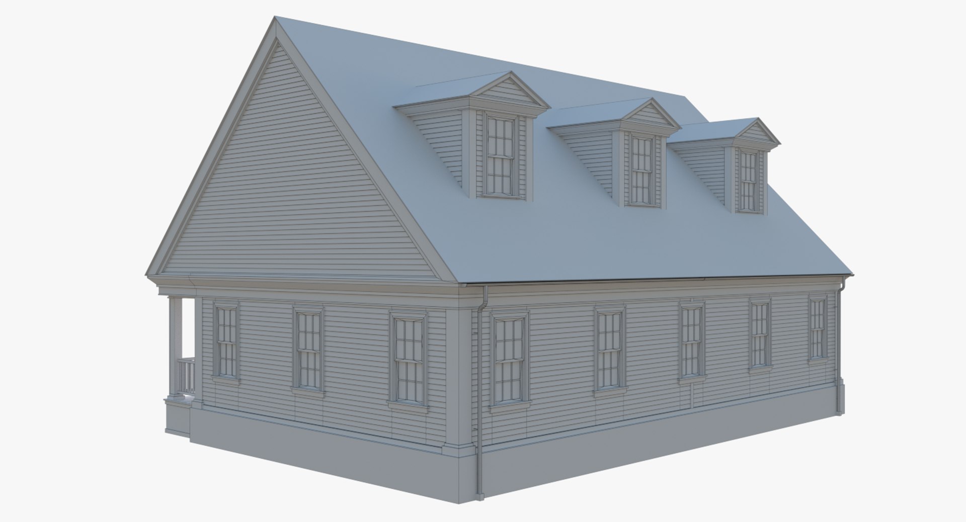 Colonial House 3D Model - TurboSquid 1192575