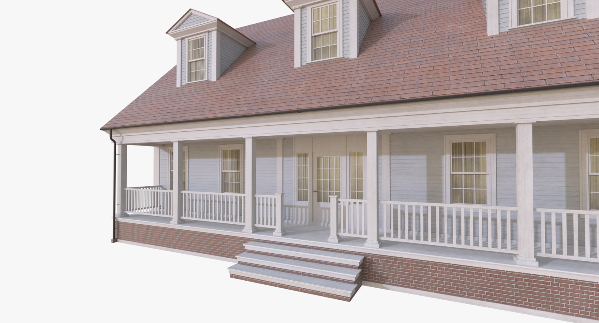 Colonial House 3D Model - TurboSquid 1192575