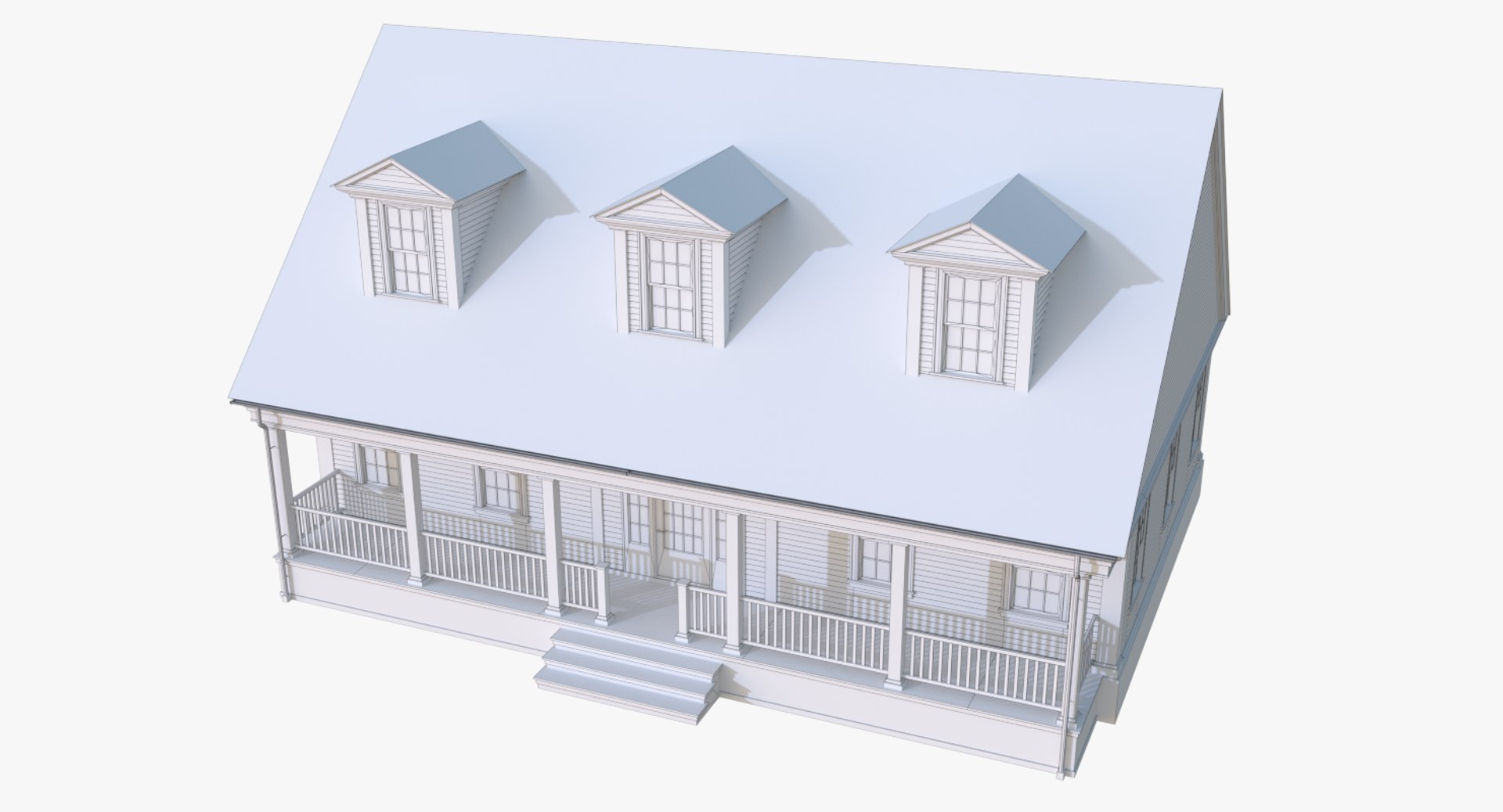 Colonial House 3D Model - TurboSquid 1192575