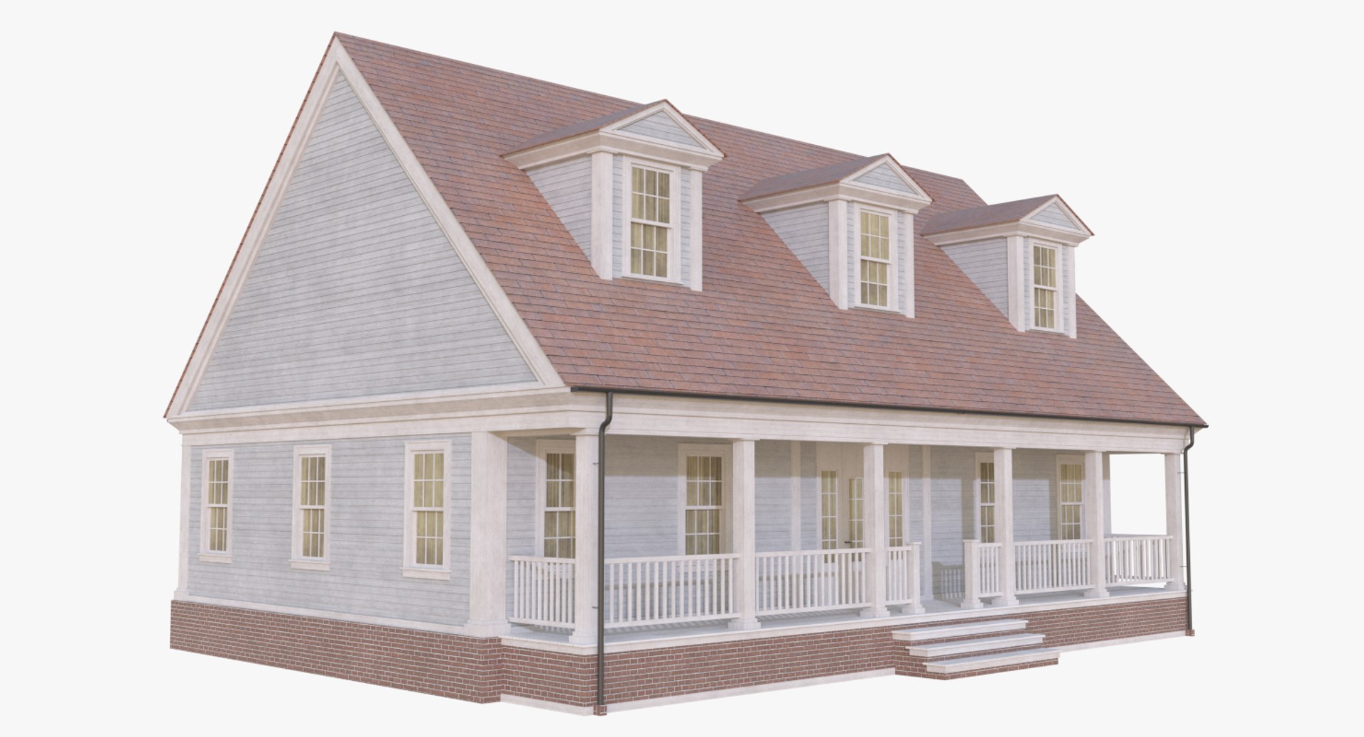 Colonial House 3D Model - TurboSquid 1192575