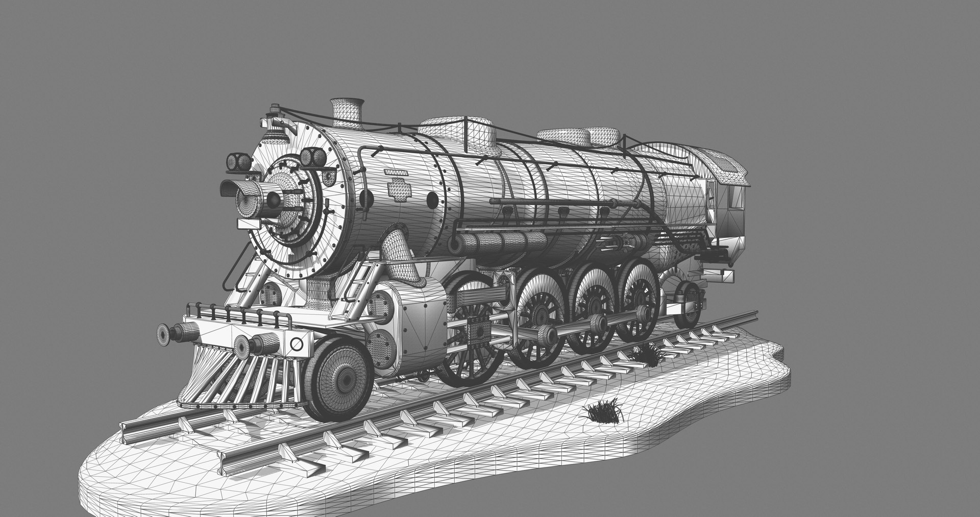 3d steam locomotive train engine