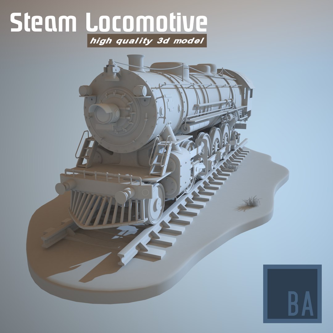 3d steam locomotive train engine