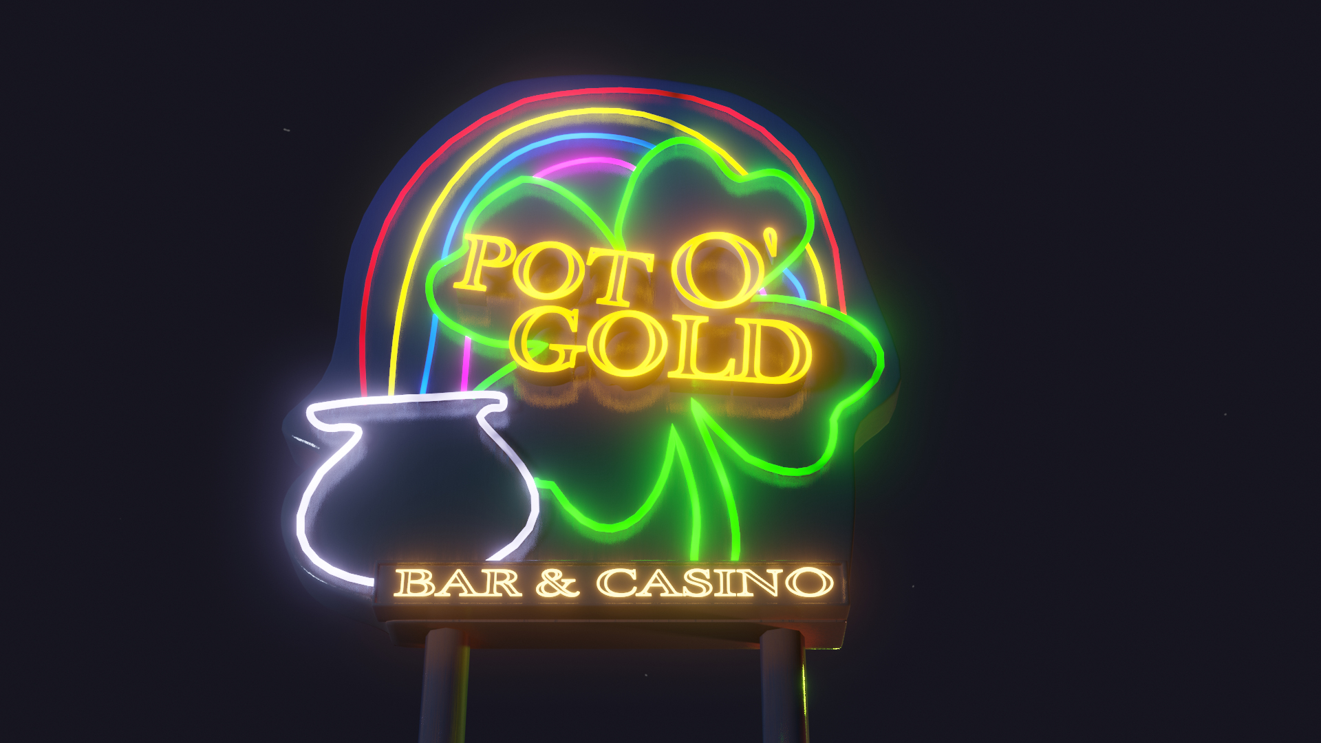 Vegas Casino Bar Neon Sign - Animated 3D - TurboSquid 2022104