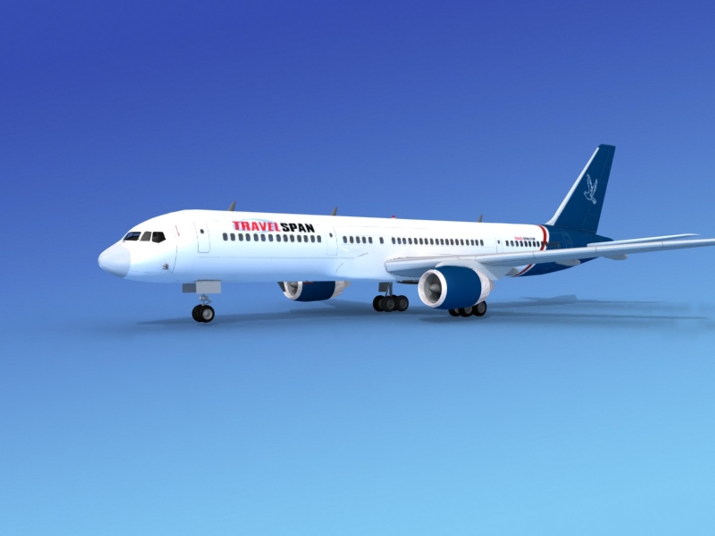 airline boeing 757 757-200 3d model