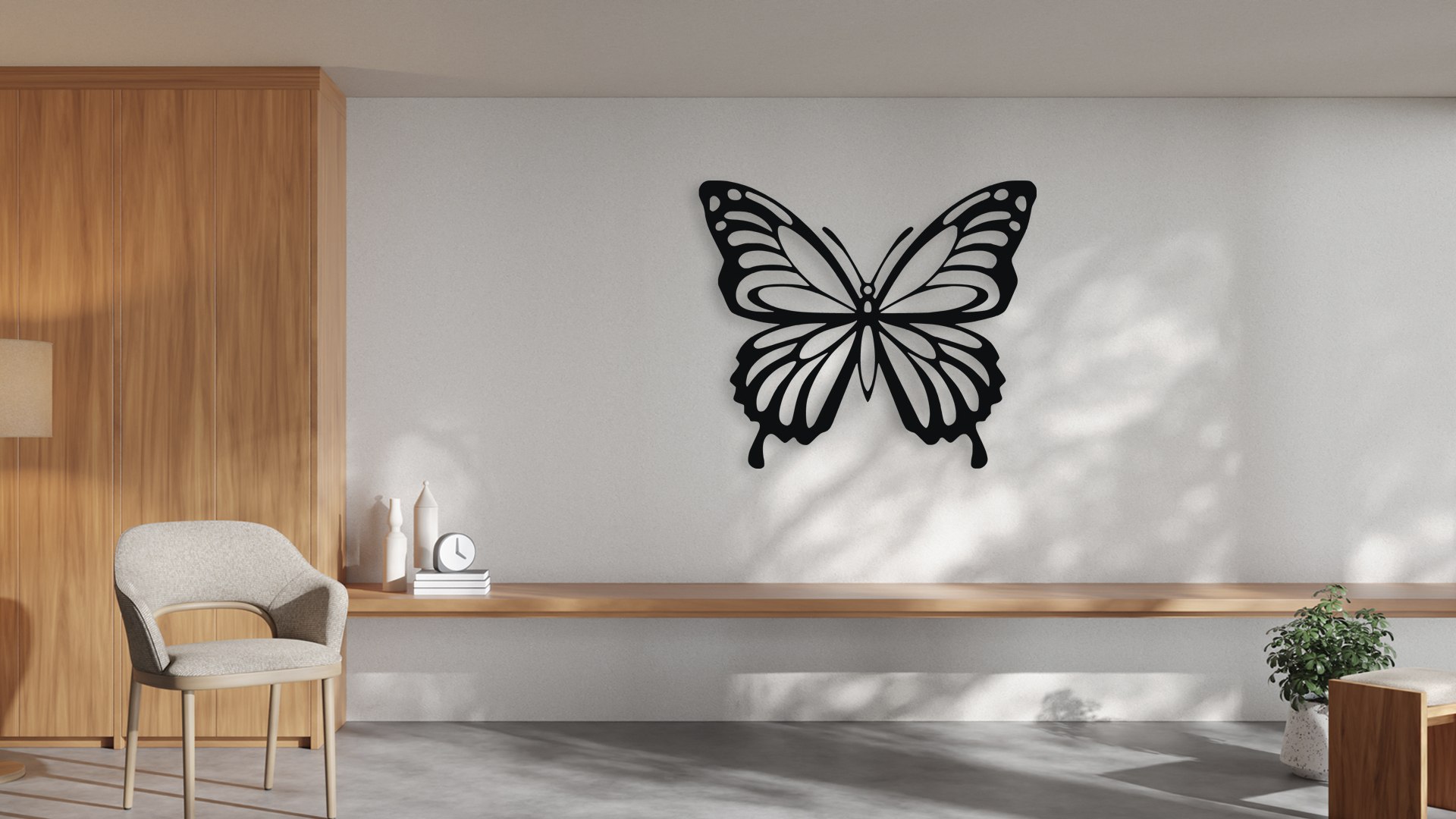Butterfly Wall Art Decor 3D Print Stencil Laser Cut File 3D Model ...