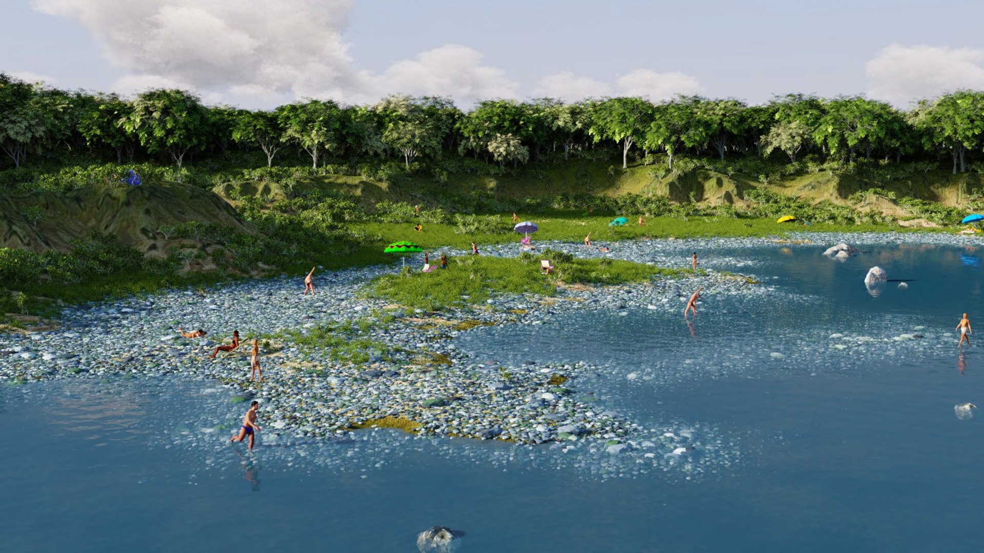 3D Model Beach Sand Blender Pebbles - TurboSquid 1592075