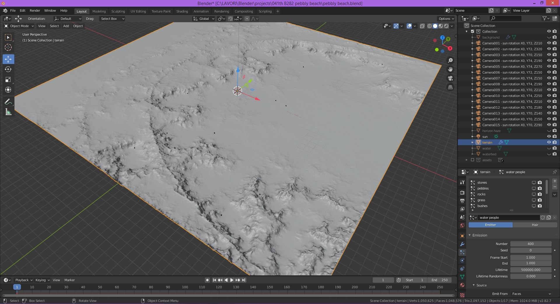 3D Model Beach Sand Blender Pebbles - TurboSquid 1592075
