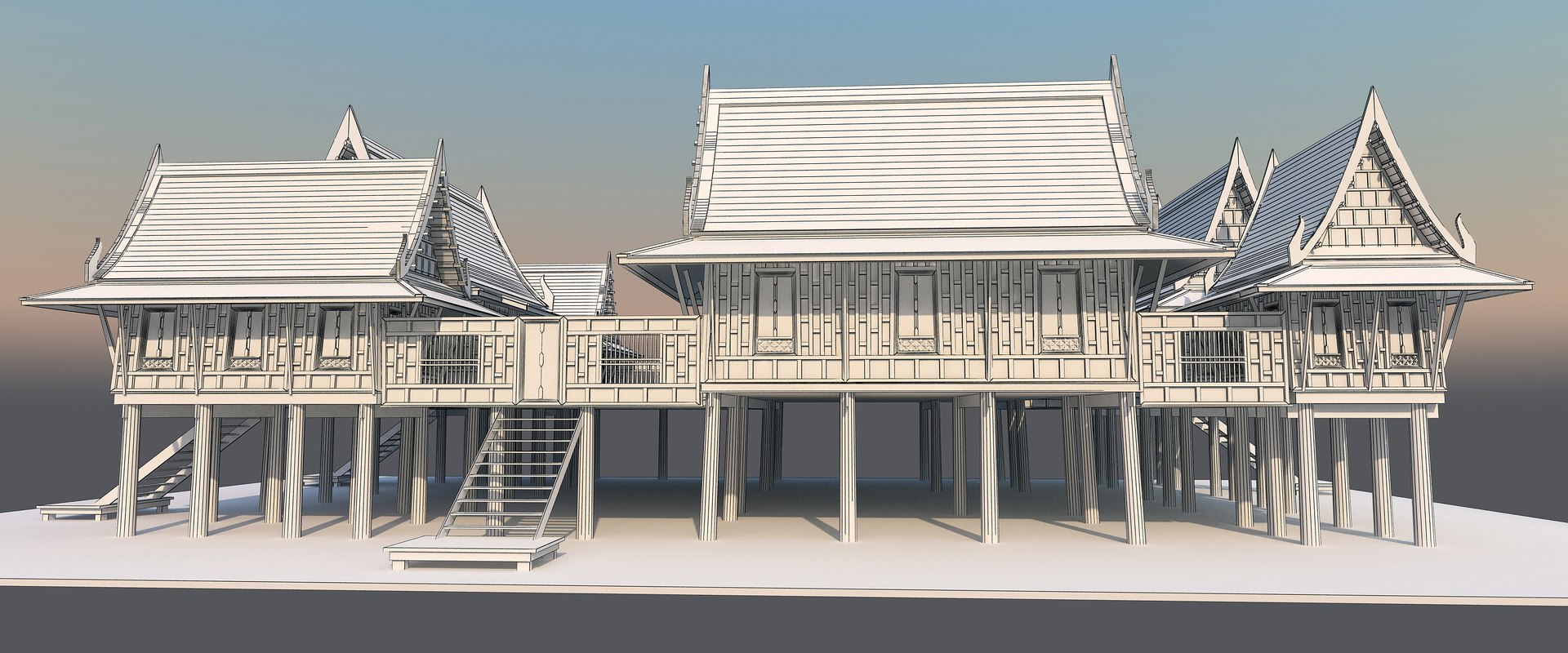Thai Traditional House 3D Model - TurboSquid 1246617