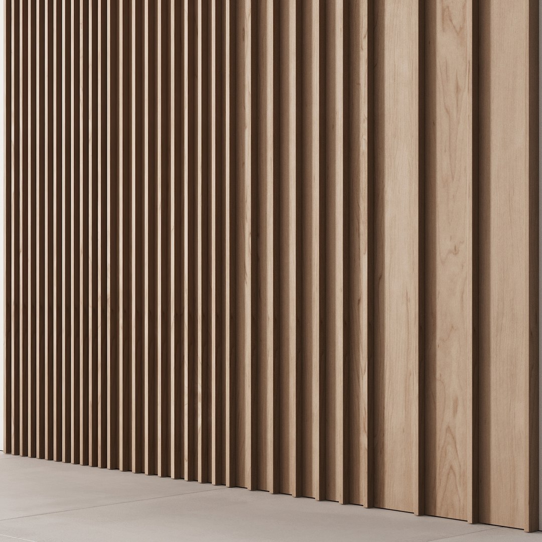 224 Wall Composition 07 Modern Wood Panel 01 3D Model - TurboSquid 2036463