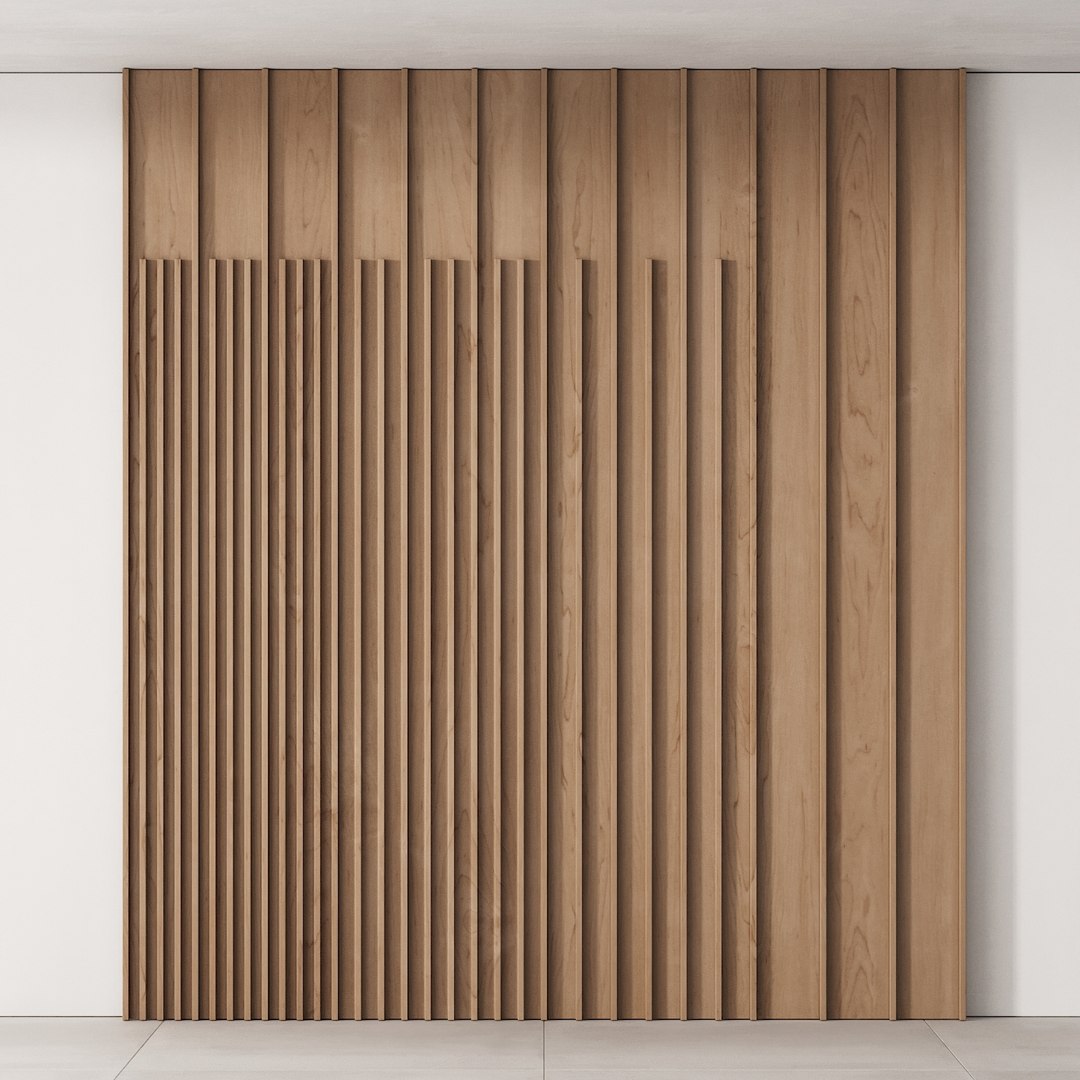 224 Wall Composition 07 Modern Wood Panel 01 3D Model - TurboSquid 2036463