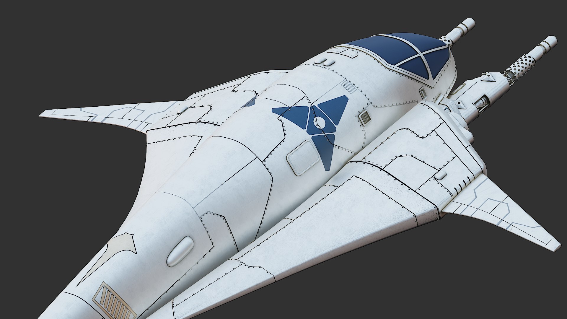 3D Model Manta Fighter Spacecraft - TurboSquid 1654260