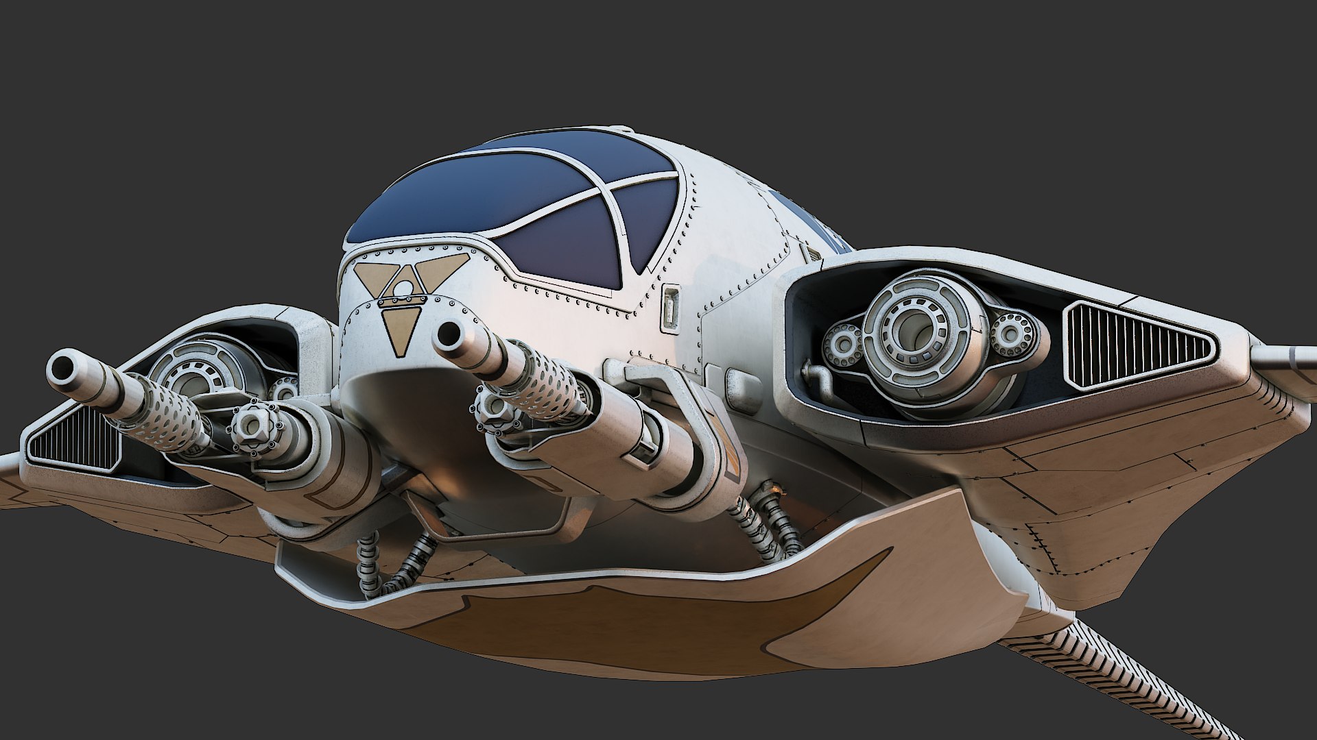 3D model manta fighter spacecraft - TurboSquid 1654260