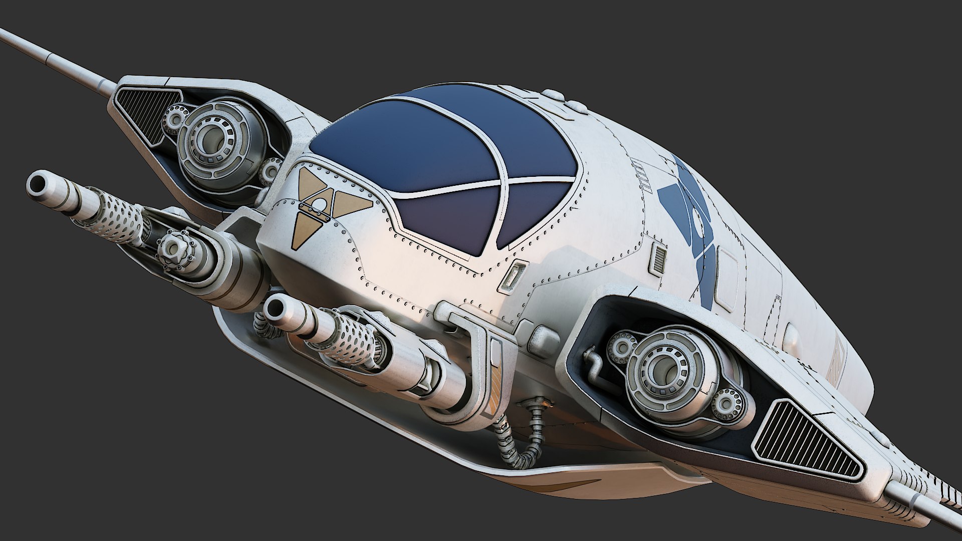 3D Model Manta Fighter Spacecraft - TurboSquid 1654260