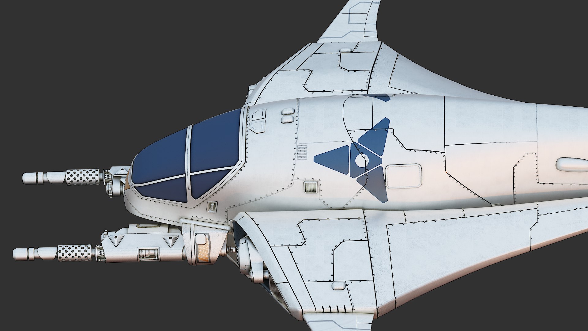 3D Model Manta Fighter Spacecraft - TurboSquid 1654260