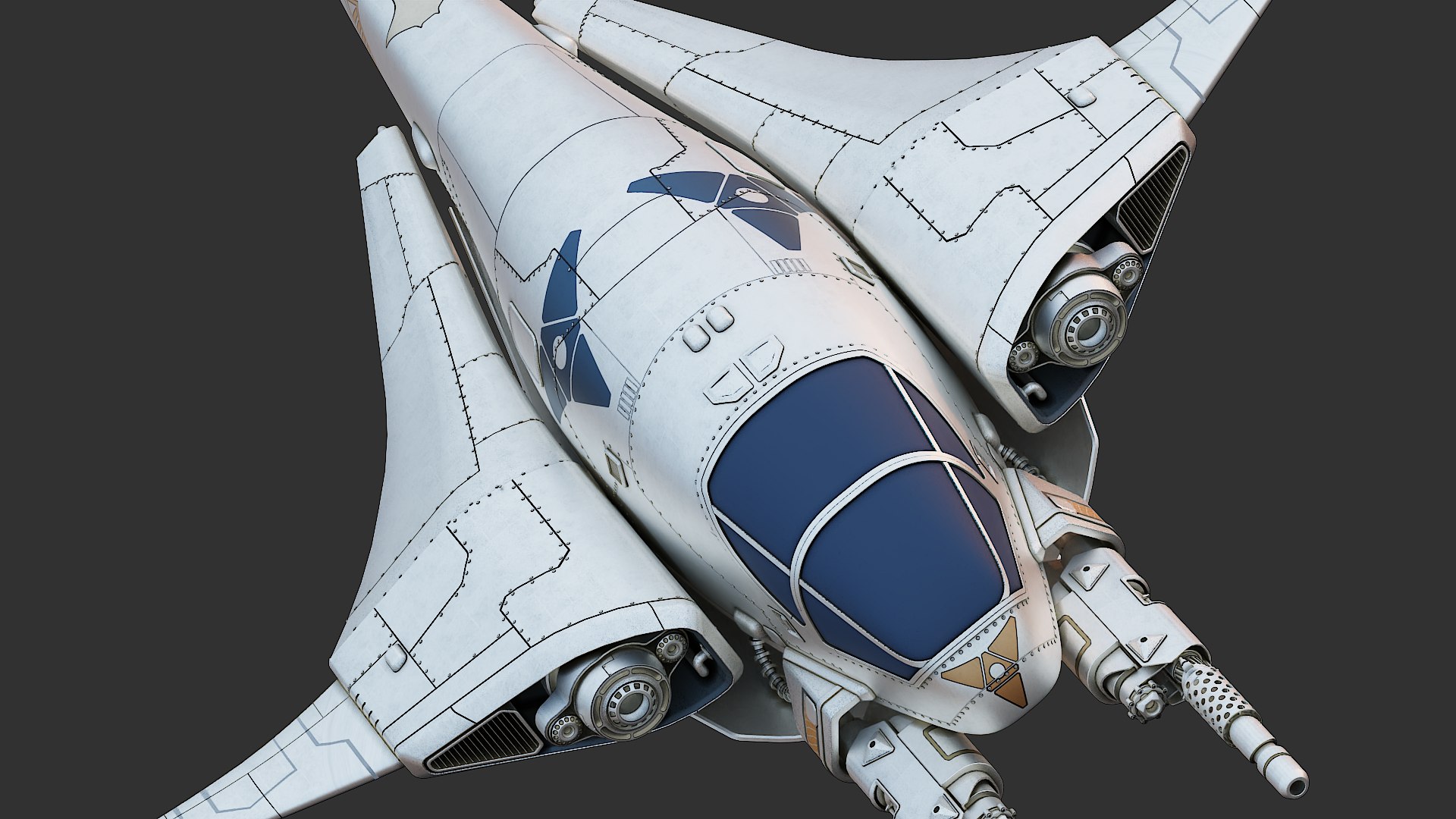 3D Model Manta Fighter Spacecraft - TurboSquid 1654260