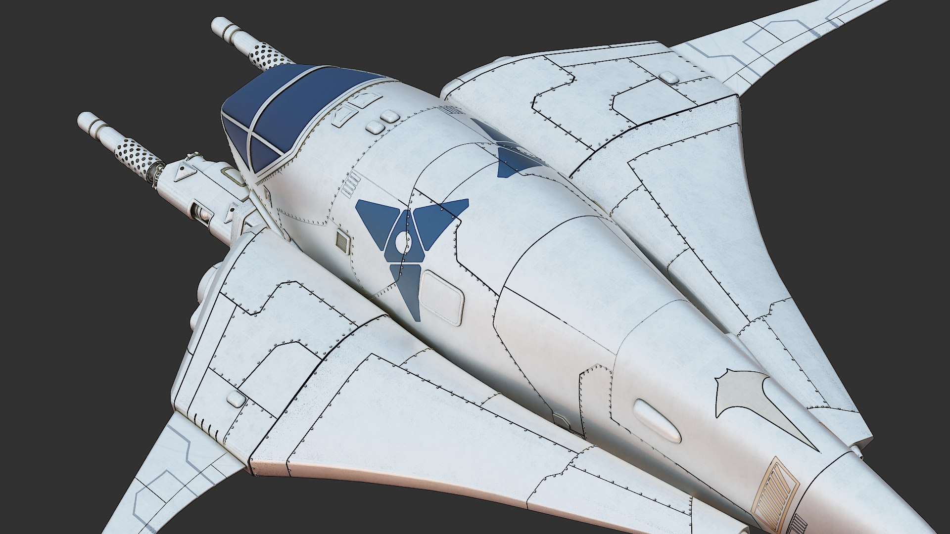 3D Model Manta Fighter Spacecraft - TurboSquid 1654260