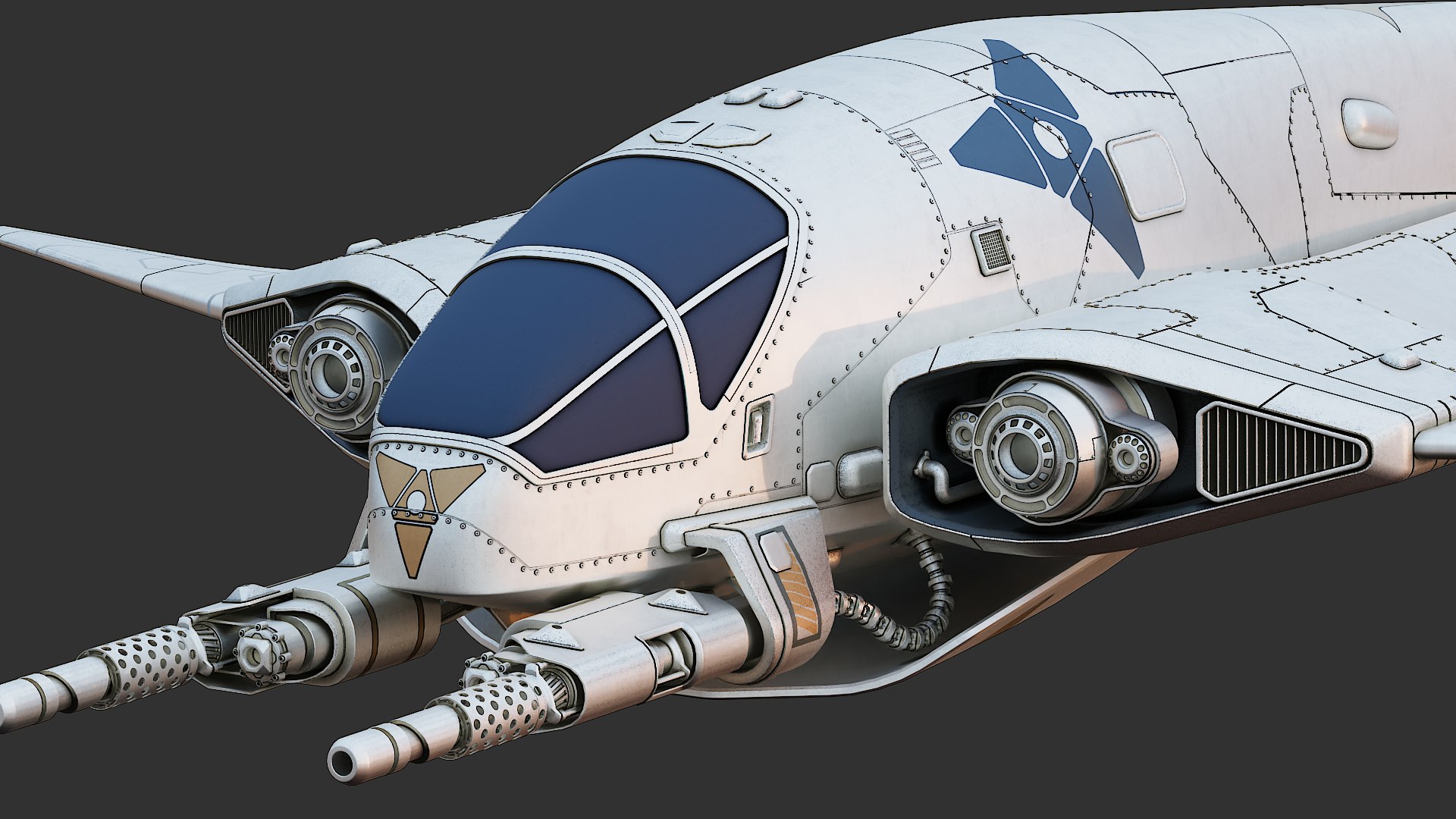 3D model manta fighter spacecraft - TurboSquid 1654260