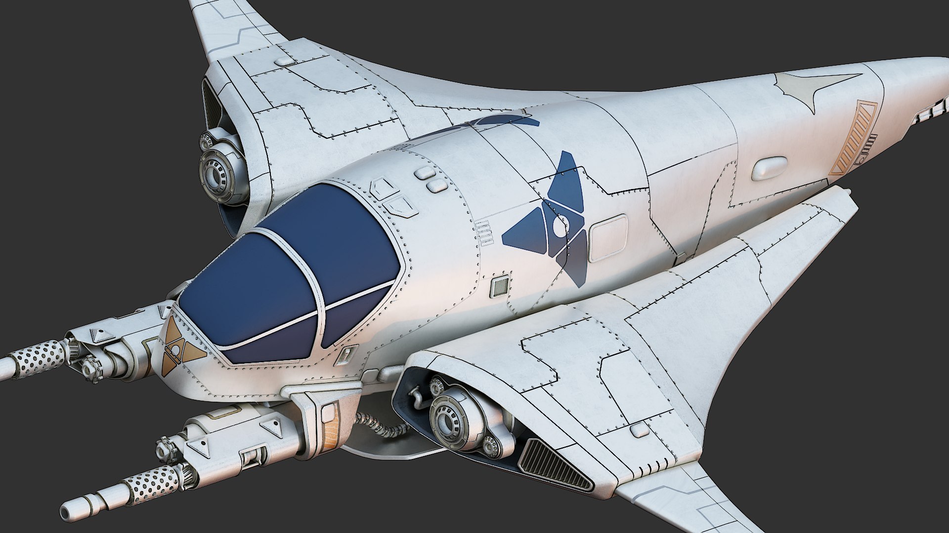 3D model manta fighter spacecraft - TurboSquid 1654260