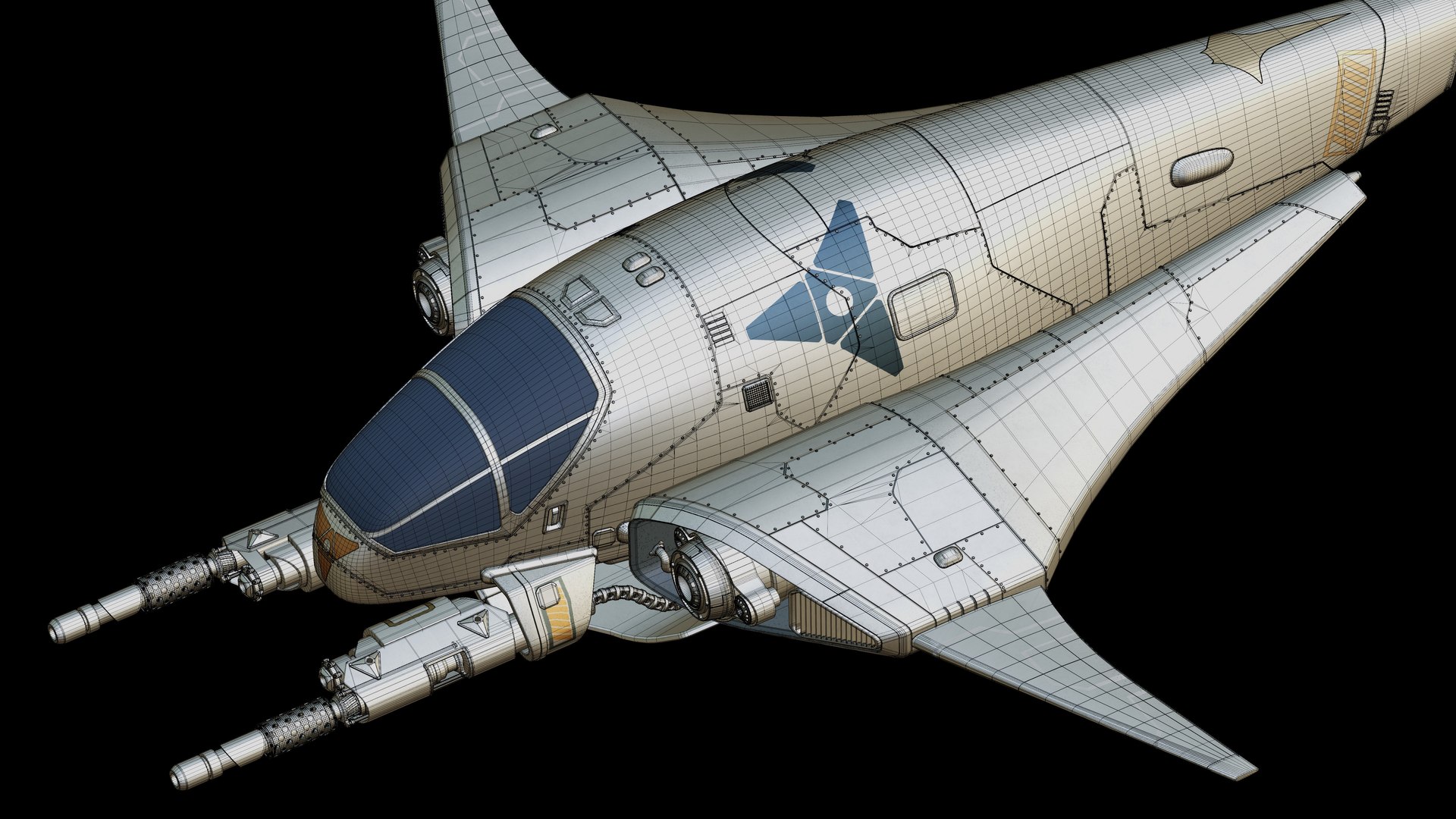 3D model manta fighter spacecraft - TurboSquid 1654260