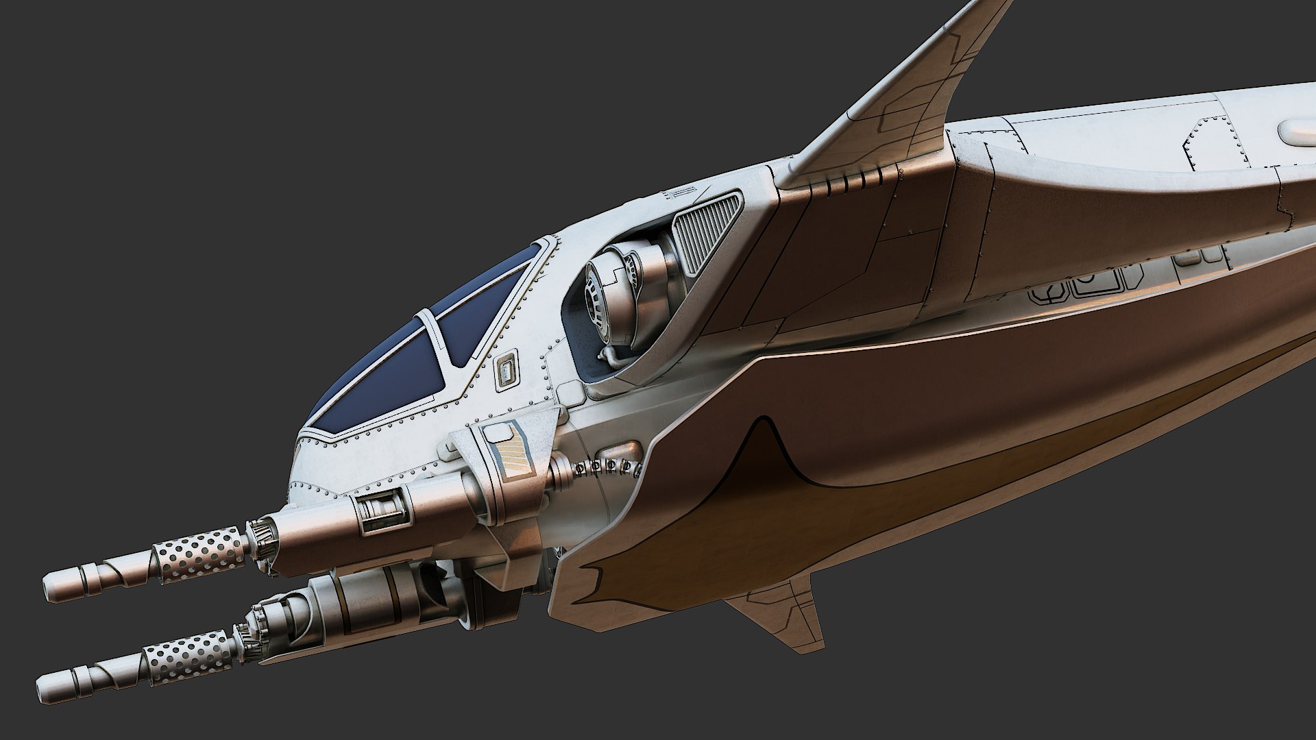 3D Model Manta Fighter Spacecraft - TurboSquid 1654260