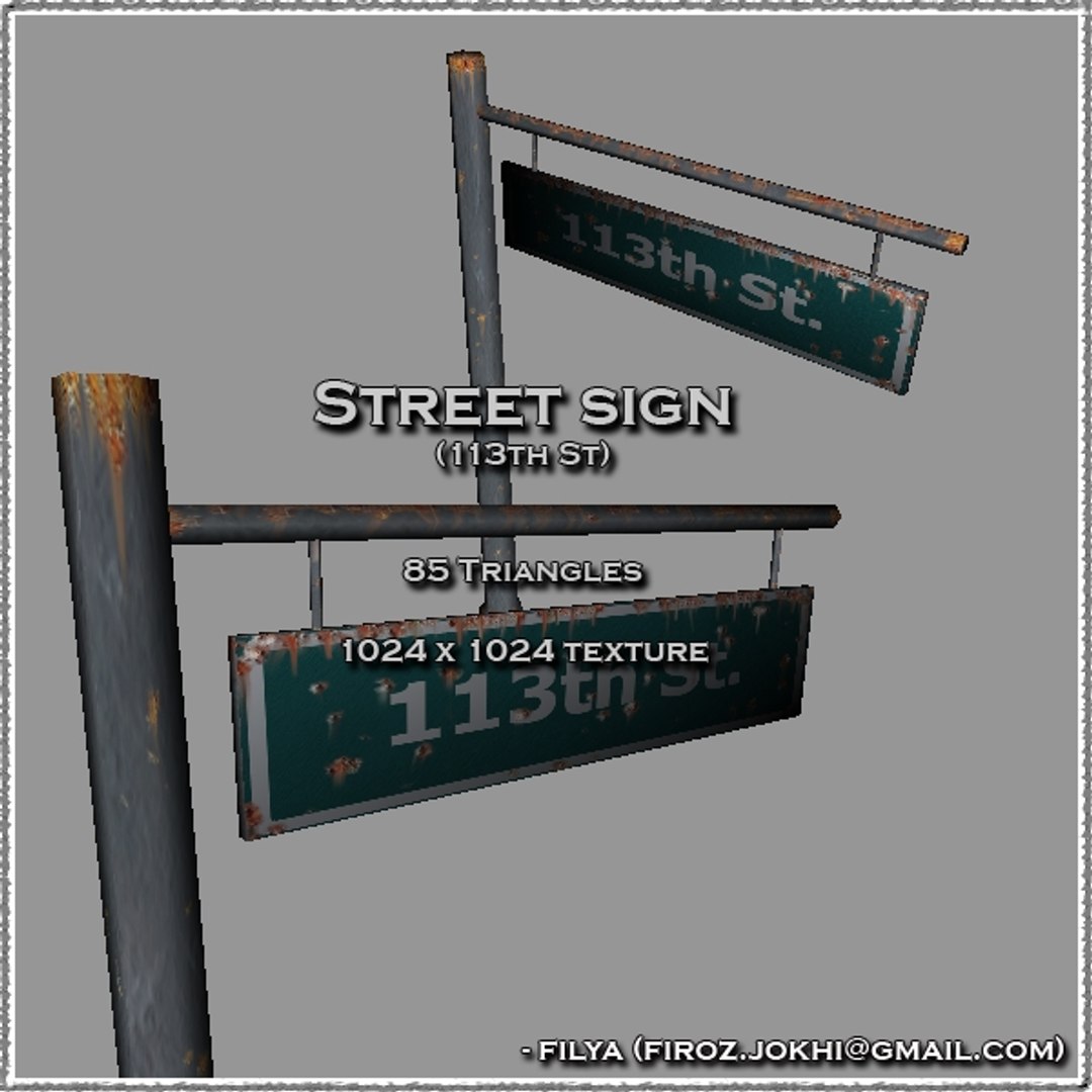 3ds Max Street Sign Urban Pack