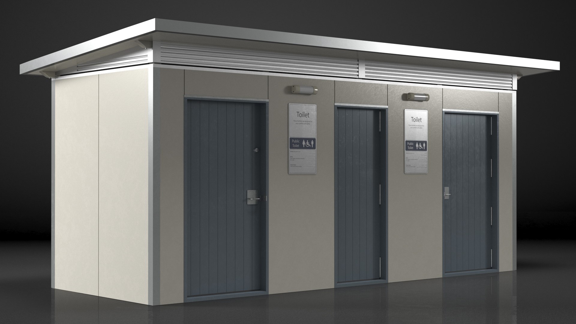 3D Public Restroom Building - TurboSquid 1848538